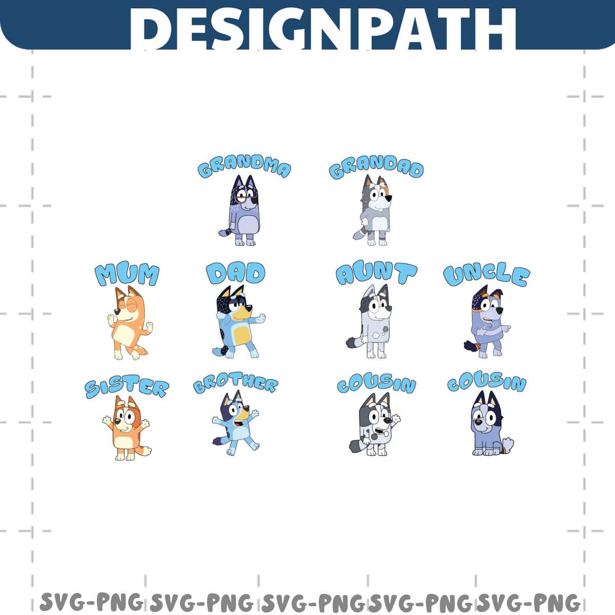 Bluey Dad Mum Png, Bluey Family Png Svg, Bluey Chili Heeler | Inspire ...