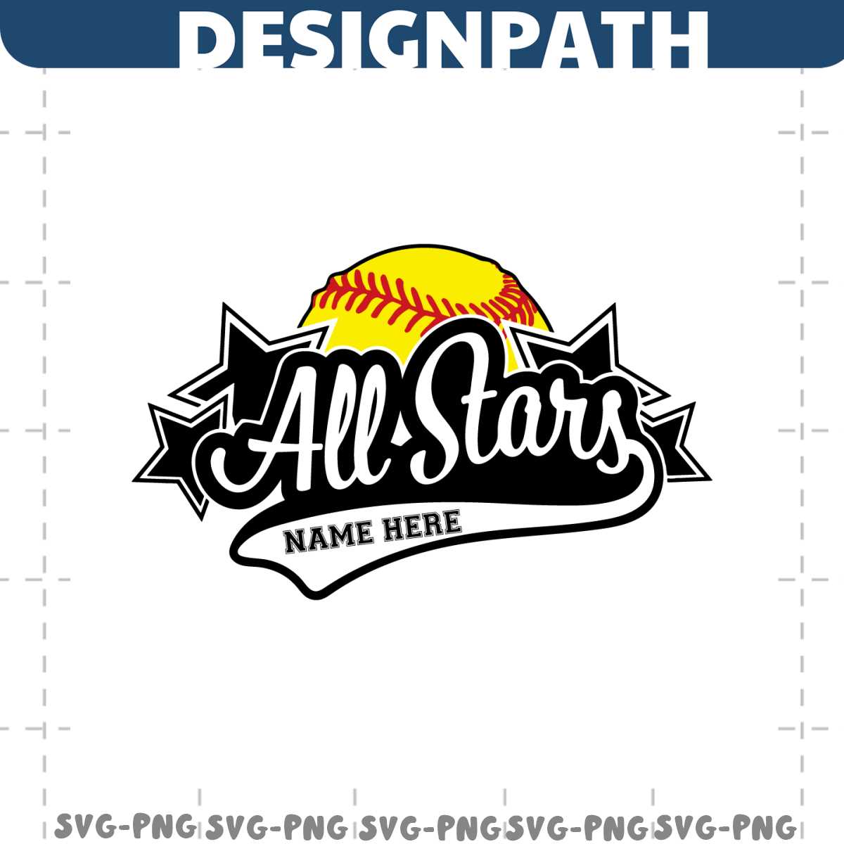 All Stars svg, Softball Svg, template, emblem, softball team | Inspire ...