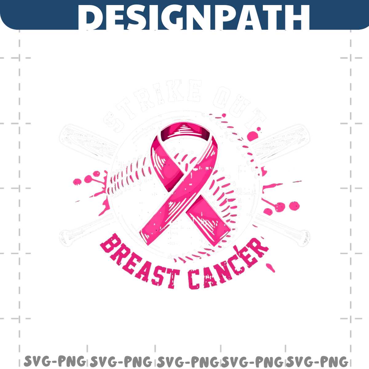 Strike Out Breast Cancer Png, Pink Breast Cancer Baseball Pn | Inspire Uplift