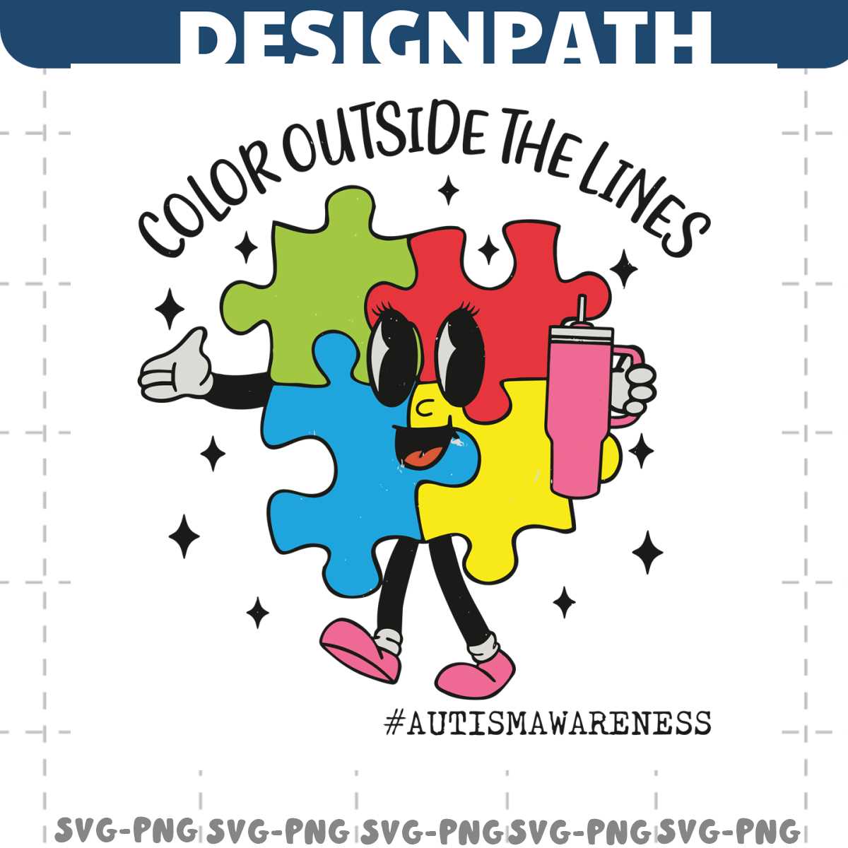 Color Outside The Lights Autism Awareness SVG | Inspire Uplift