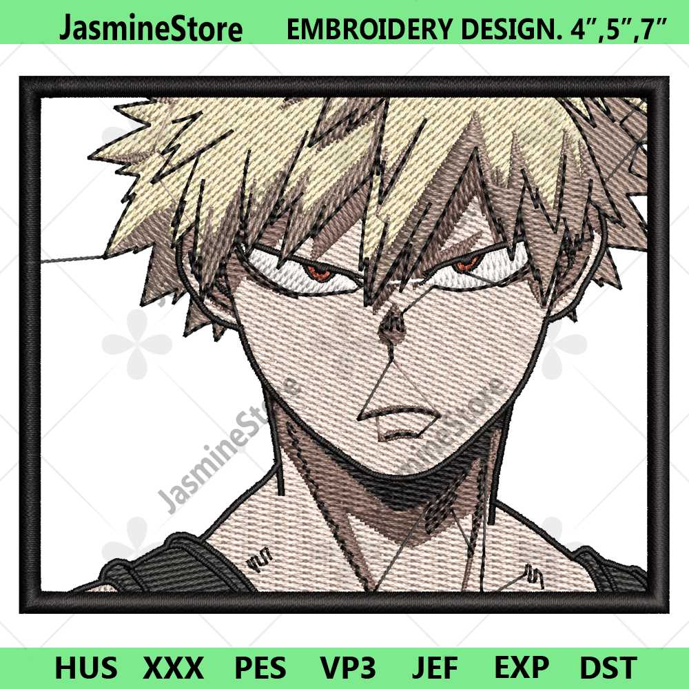 Katsuki Bakugo Embroidery Design My Hero Academia Anime Embr | Inspire ...
