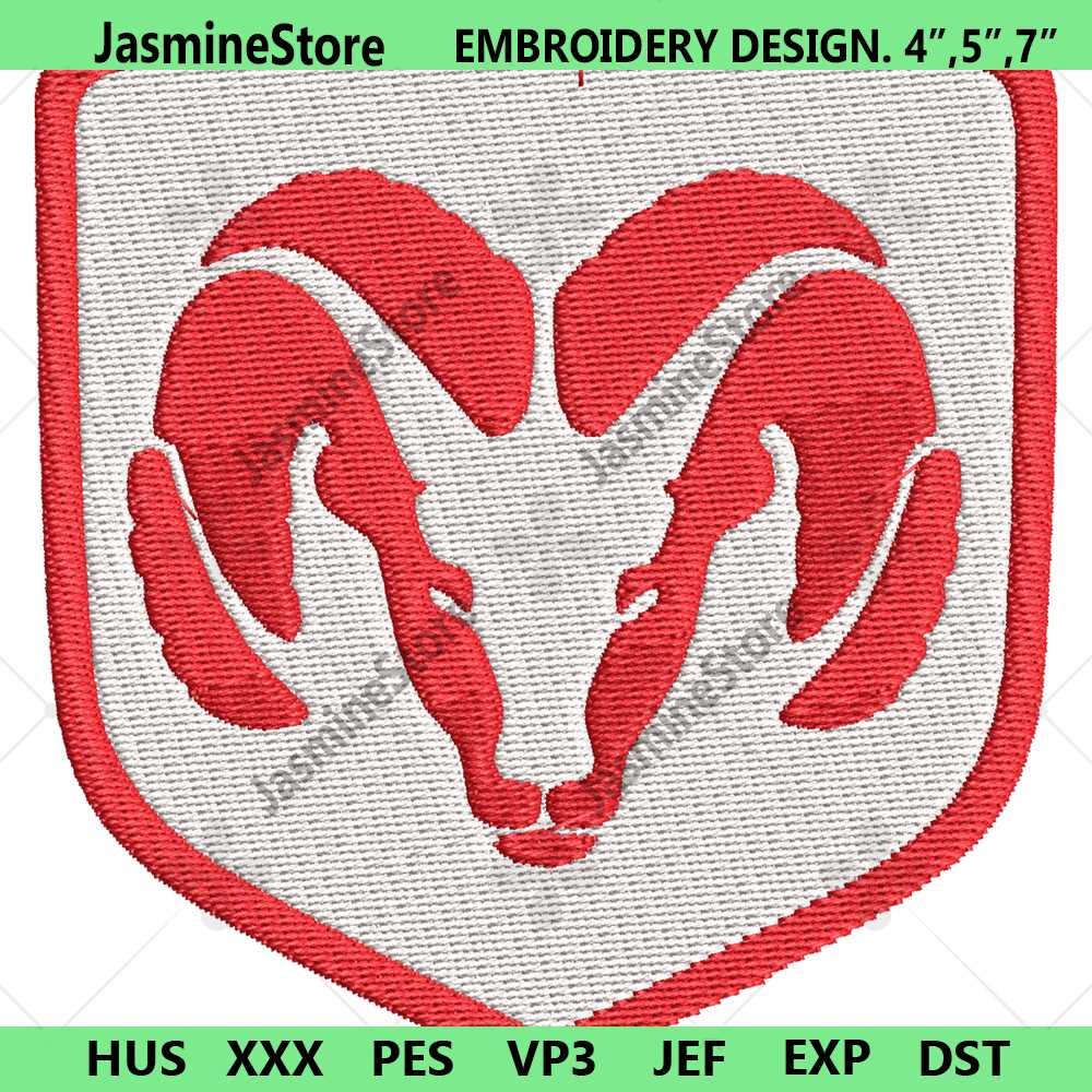 Dodge Red Logo Machine Embroidery Car Brand Download File | Inspire Uplift
