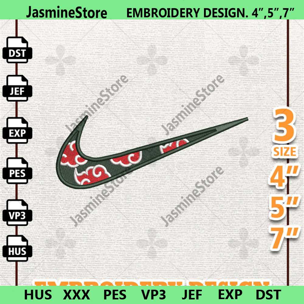 Nike Akatsuki Anime Embroidery Design, Nike Anime Embroidery | Inspire ...