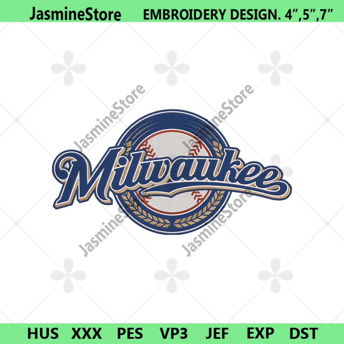 Milwaukee Baseball Logo Embroidery Download, Milwaukee MLB D | Inspire ...