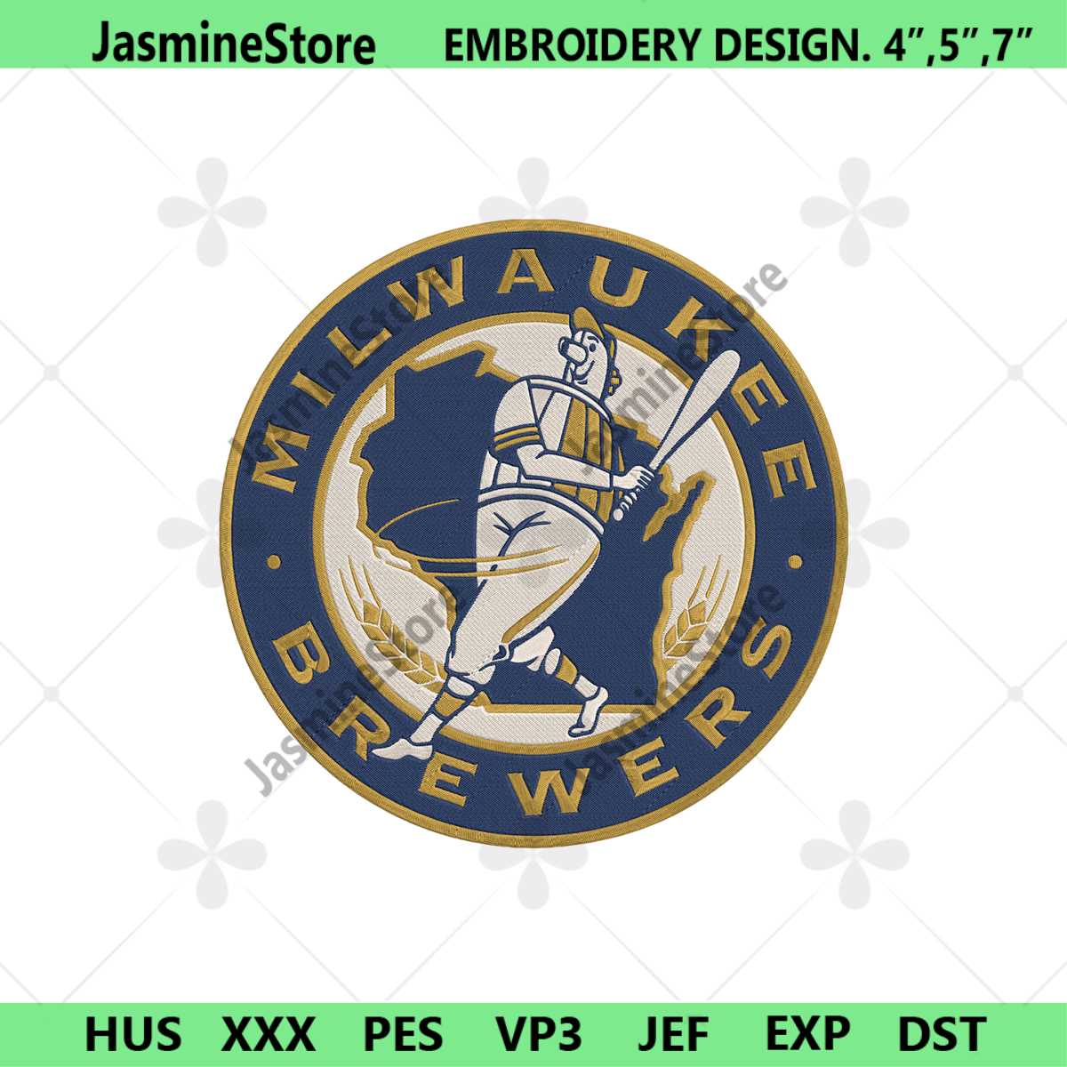 Milwaukee Brewers Baseball Logo Embroidery File, Milwaukee B | Inspire ...