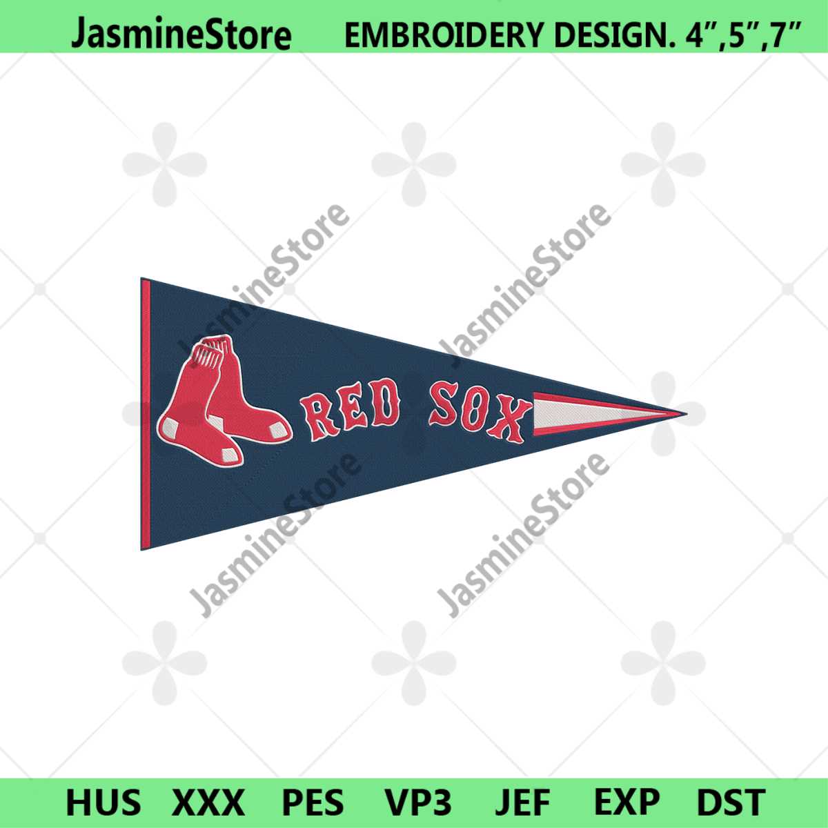 Boston Red Sox Mini Pennant Logo Embroidery Design Download | Inspire ...