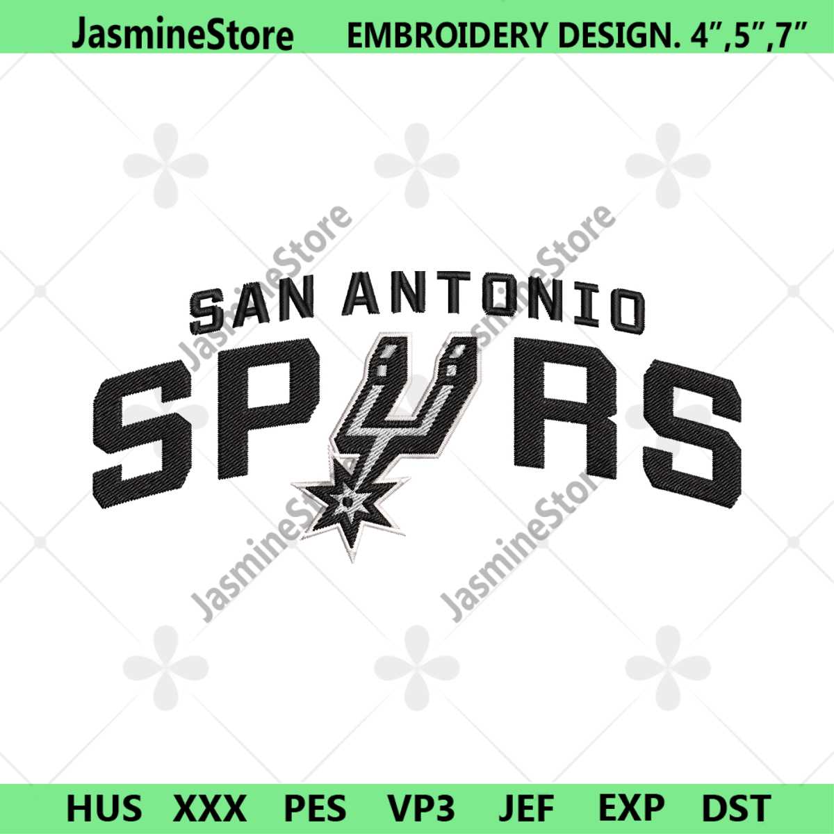 San Antonio Spurs Wordmark Logo Embroidery Instant, San Anto | Inspire ...