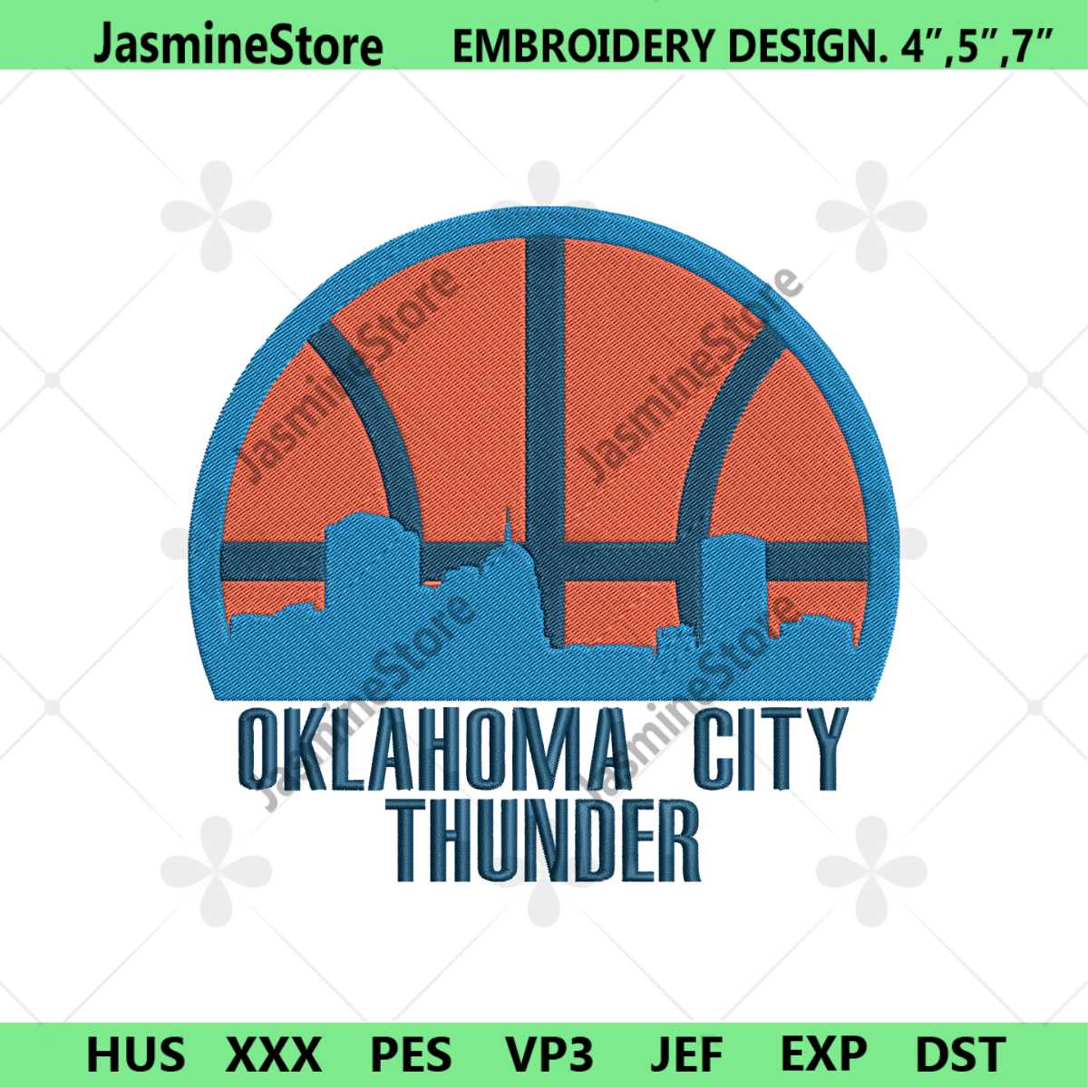 Oklahoma City Thunder Logo NBA Machine Embroidery, Oklahoma | Inspire ...