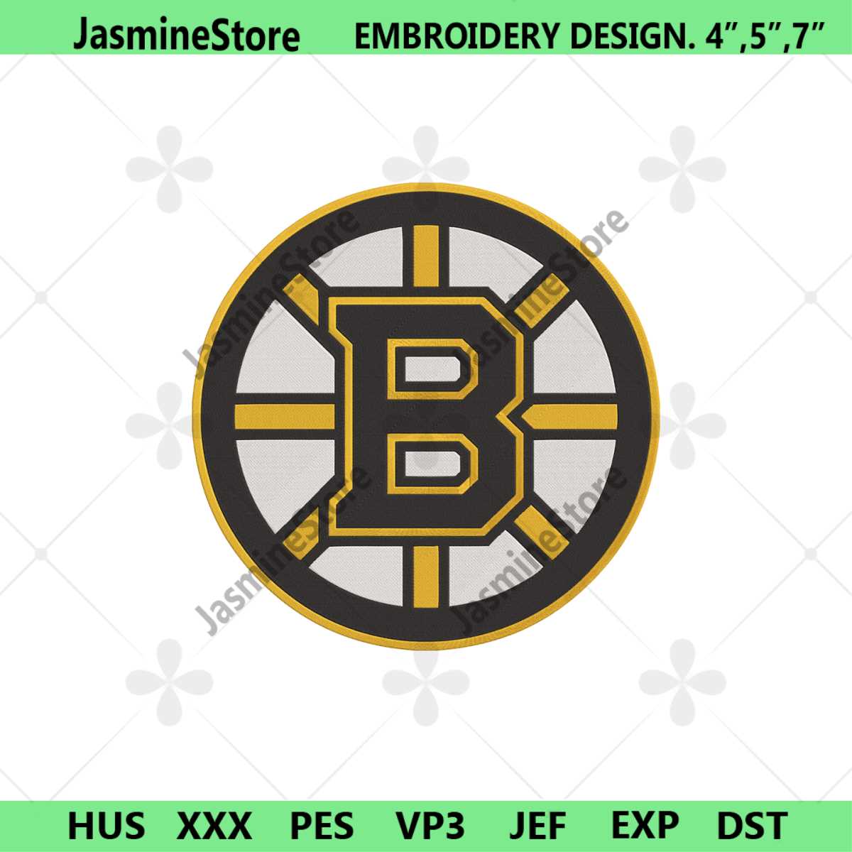 Boston Bruins Logo NHL Team Embroidery Design File | Inspire Uplift