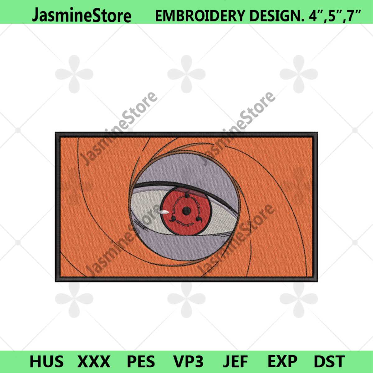 Obito Tails Mask Sharingan Embroidery Design | Inspire Uplift