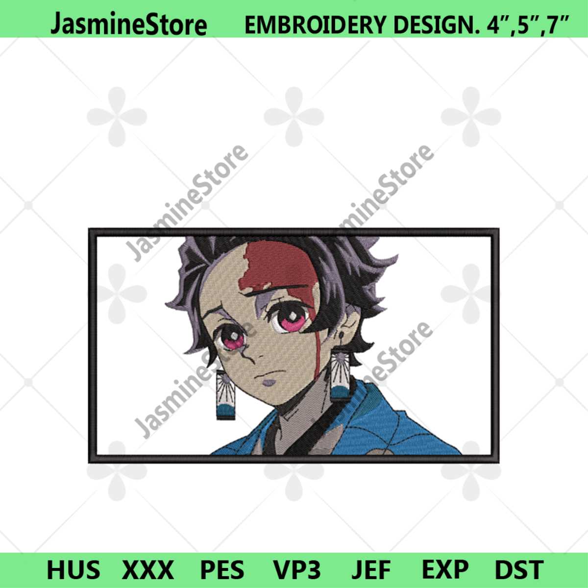 Tanjiro Kamado Sad Emotion Embroidery Design | Inspire Uplift