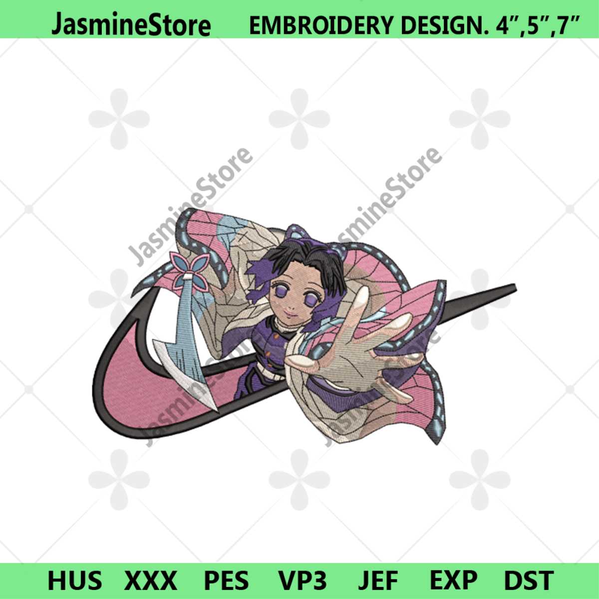 Nike x Shinobu Logo Embroidery Design Anime Demon Slayer | Inspire Uplift