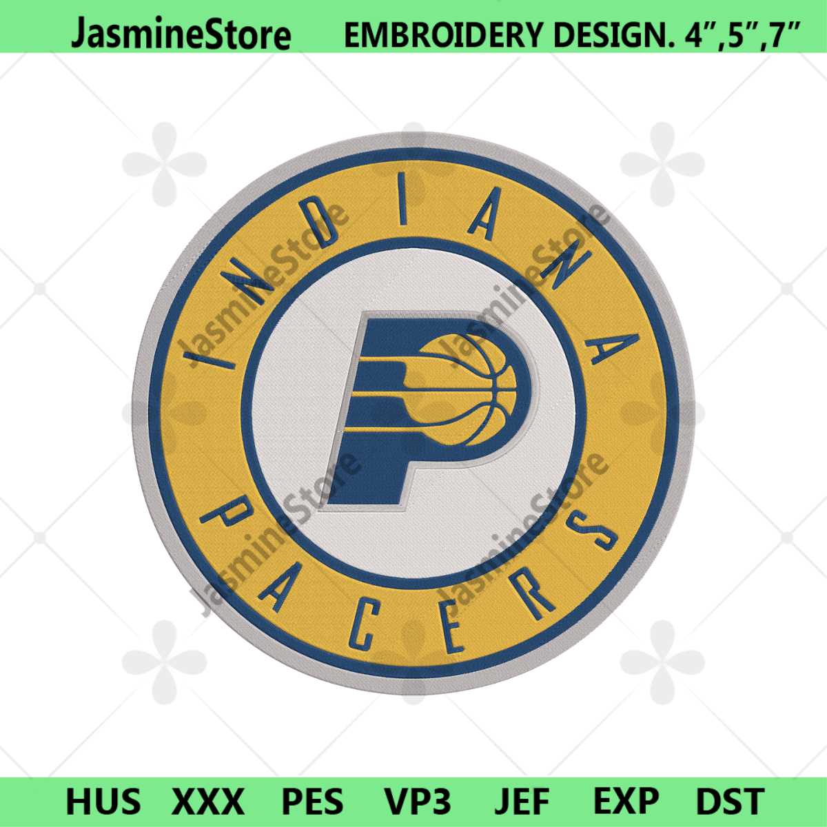 Indiana Pacers NBA Team Embroidery Design File | Inspire Uplift