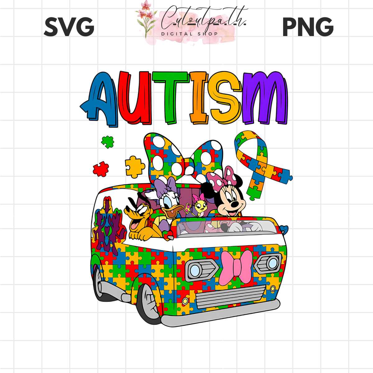 Funny Disney Friends Autism Awareness PNG - Inspire Uplift