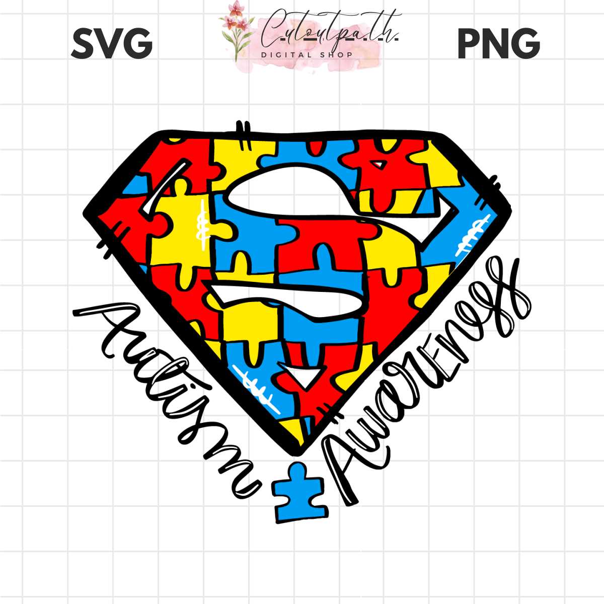 Autism Awareness Superhero Logo SVG | Inspire Uplift