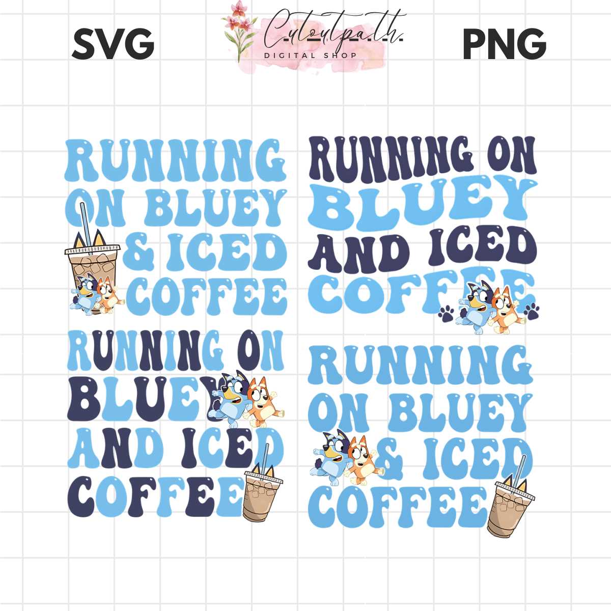 Running on Bluey and Iced Coffee Png, Running on Bluey & Ice | Inspire ...