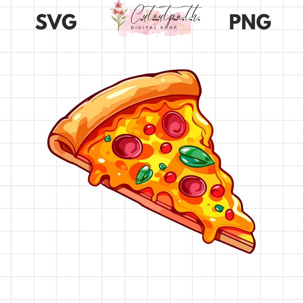 Cartoon Pizza Slice Svg Png Eps, Commercial use Clipart Vect | Inspire ...