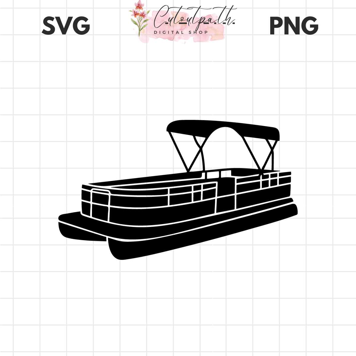 Pontoon Boat SVG | Pontoon Boat Outline SVG | Pontoon Boat C | Inspire ...