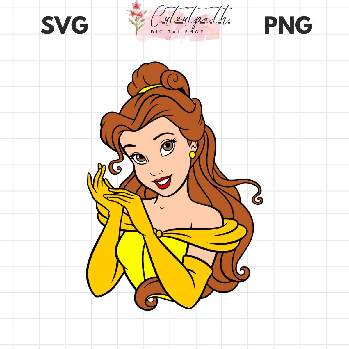 Belle SVG, easy cut file for Cricut, Layered by colo | Inspire Uplift