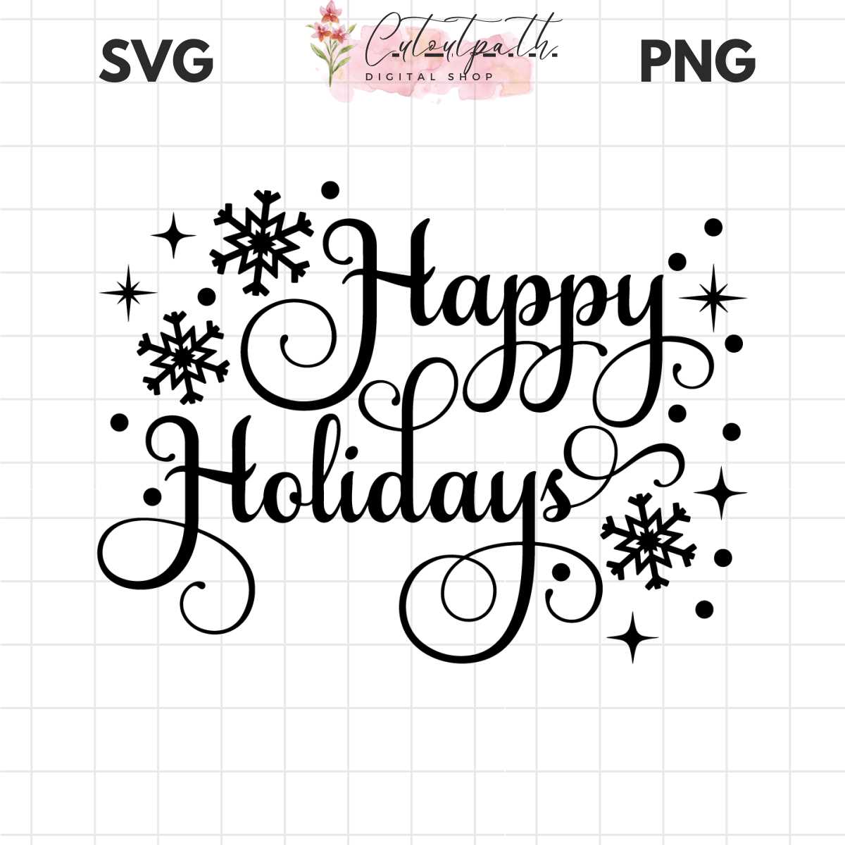 Happy Holidays, Christmas svg, Holiday Script svg, Happy Hol | Inspire ...
