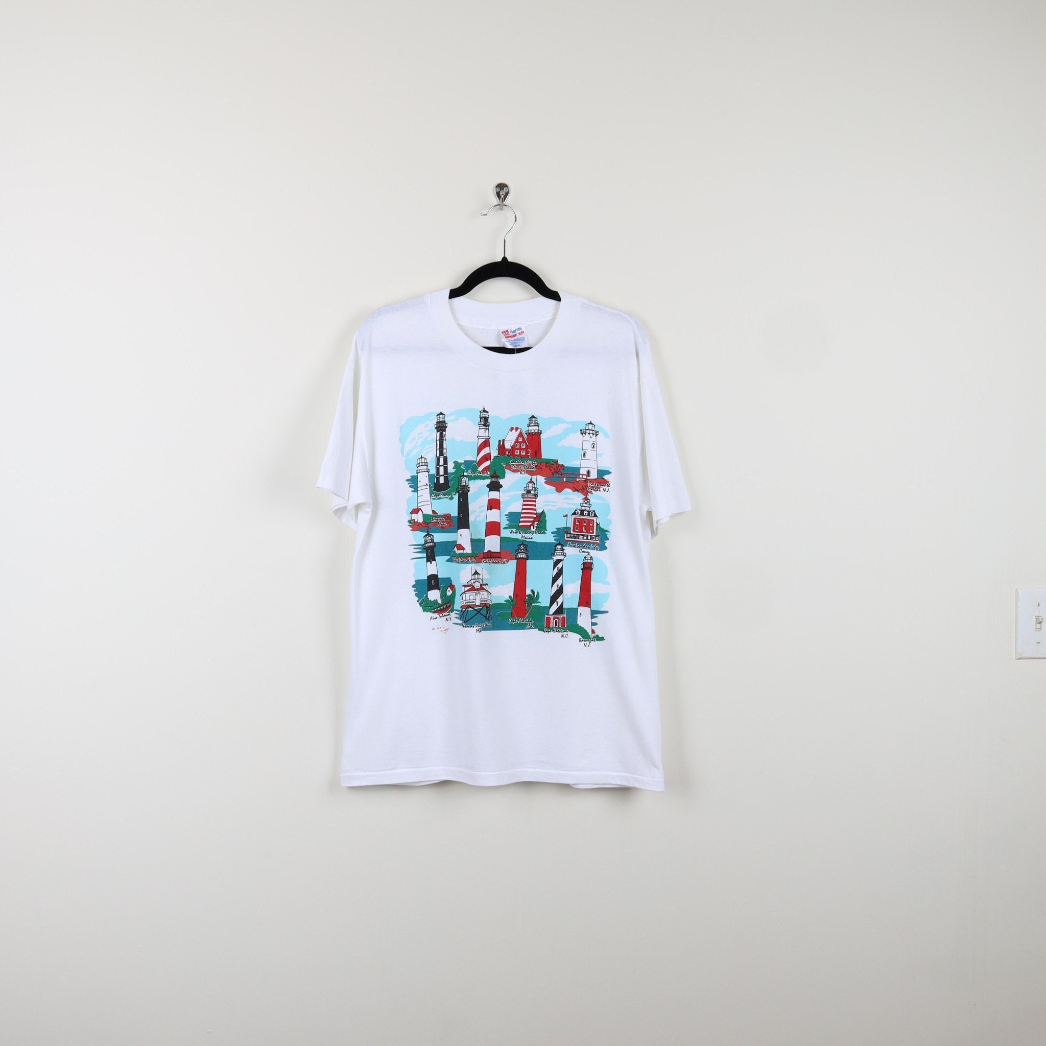 Vintage 90s White 1994 Light House Images Location Graphic P | Inspire ...