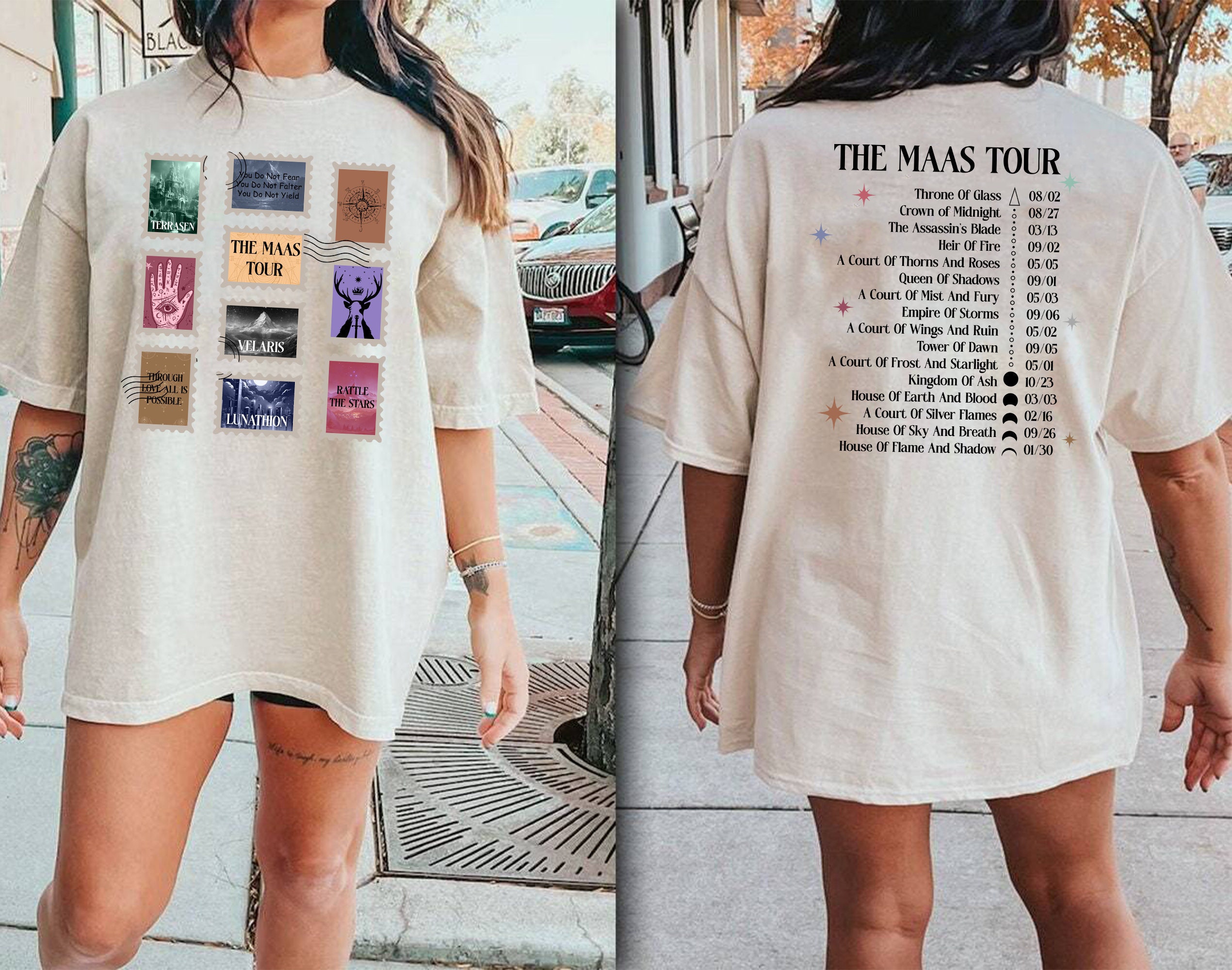 Sarah J Maas Tour Shirt, The Maas Tour Two Sided Shirt, Thro - Inspire ...