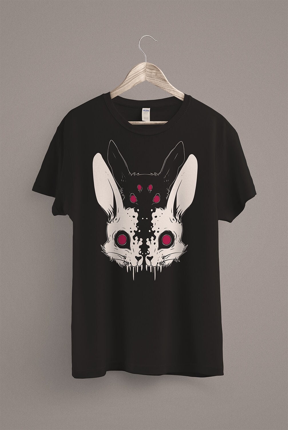Creepy Cute Rabbit T-Shirt Pastel Goth Soft Goth Aesthetic | Inspire Uplift