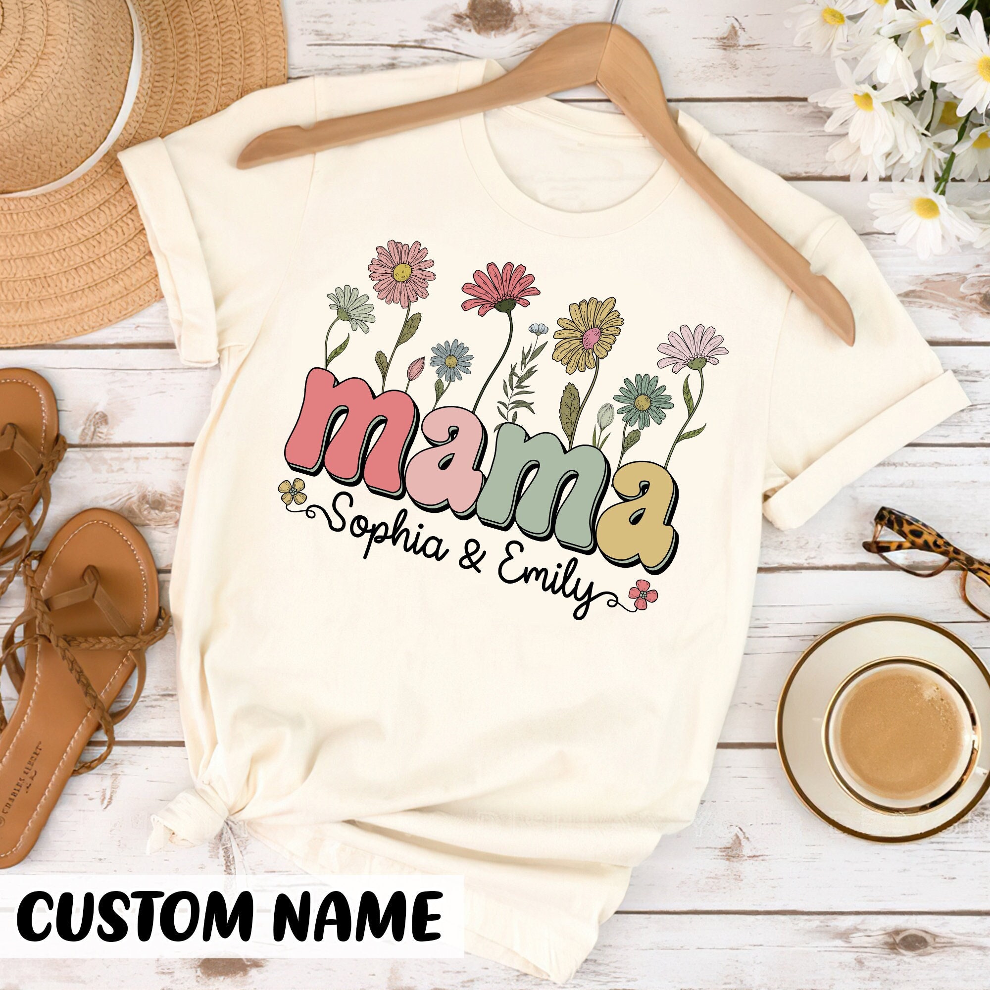 Custom Mama Shirt with Kids Names, Personalized Mom Shirt, M | Inspire ...