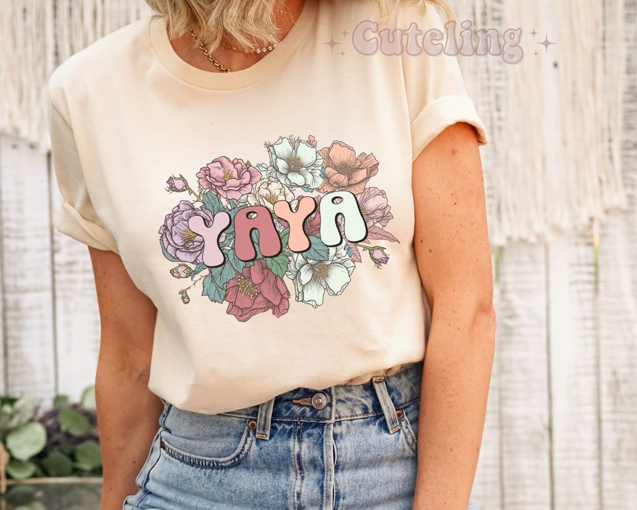 Yaya Shirt, Wildflowers Grandma Shirt, Yaya Est 2024 Gift fo - Inspire ...