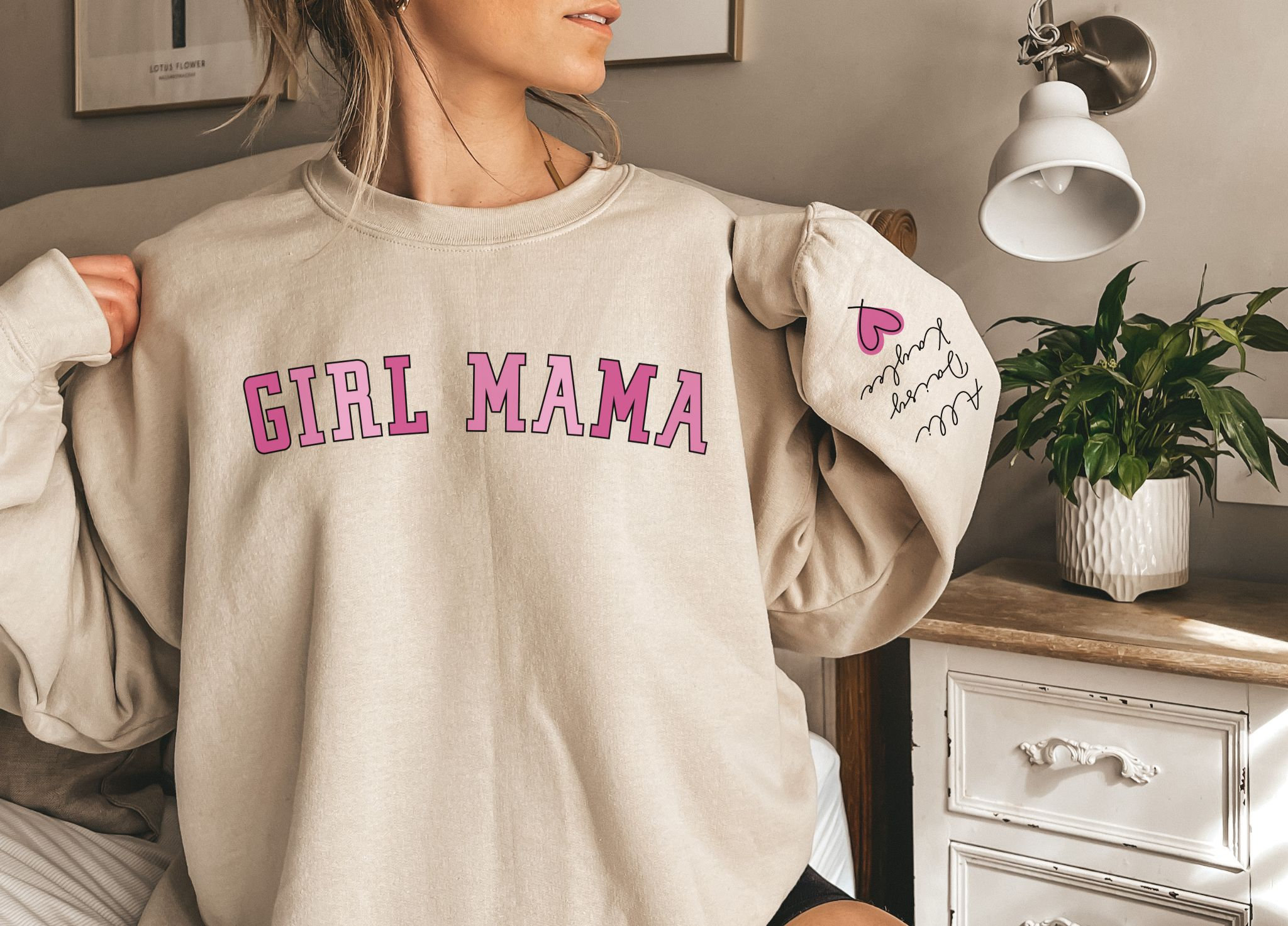 Custom Girl Mama Sweatshirt,Personalized Mom Sweatshirt With | Inspire ...