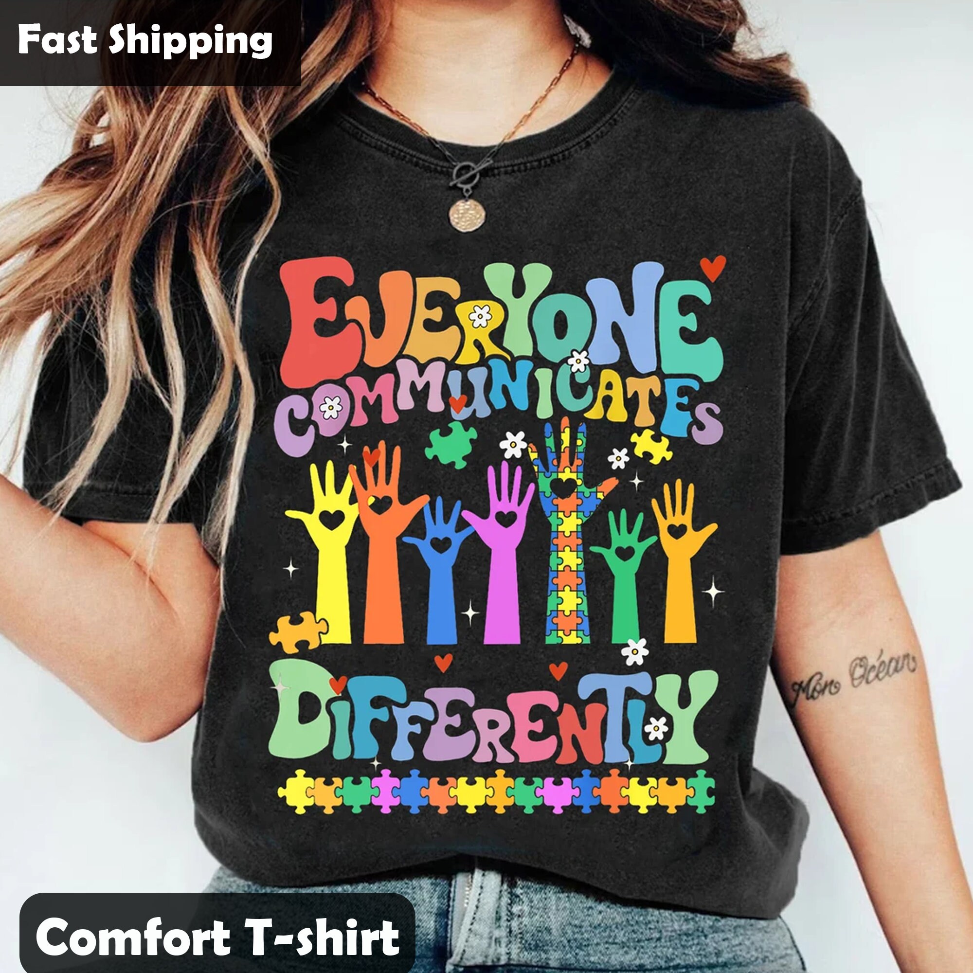 Everyone Communicates Differently Shirt, Communicates Autism | Inspire ...