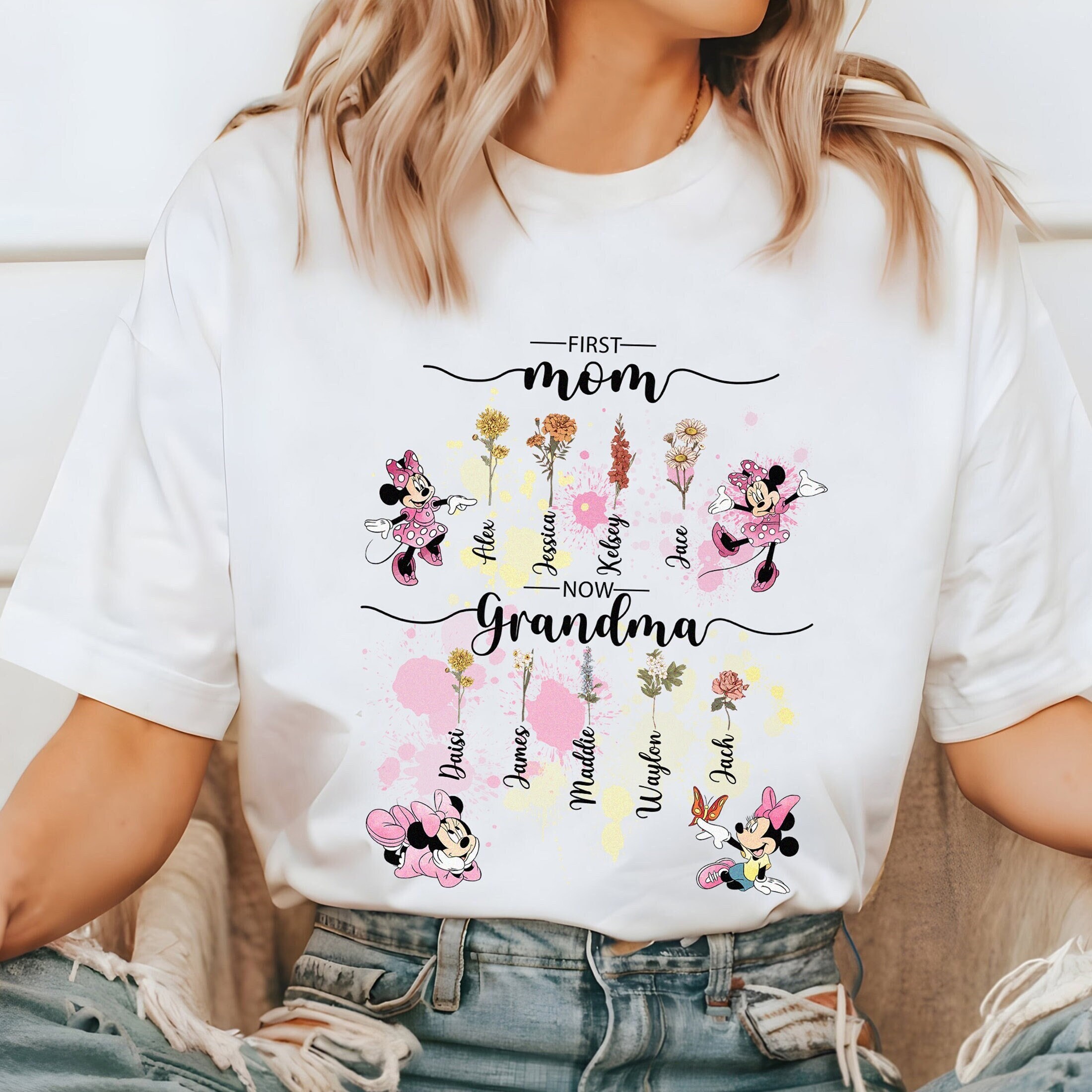 Minnie Mouse First Mom Now Grandma Shirt, Custom Disneyland | Inspire ...