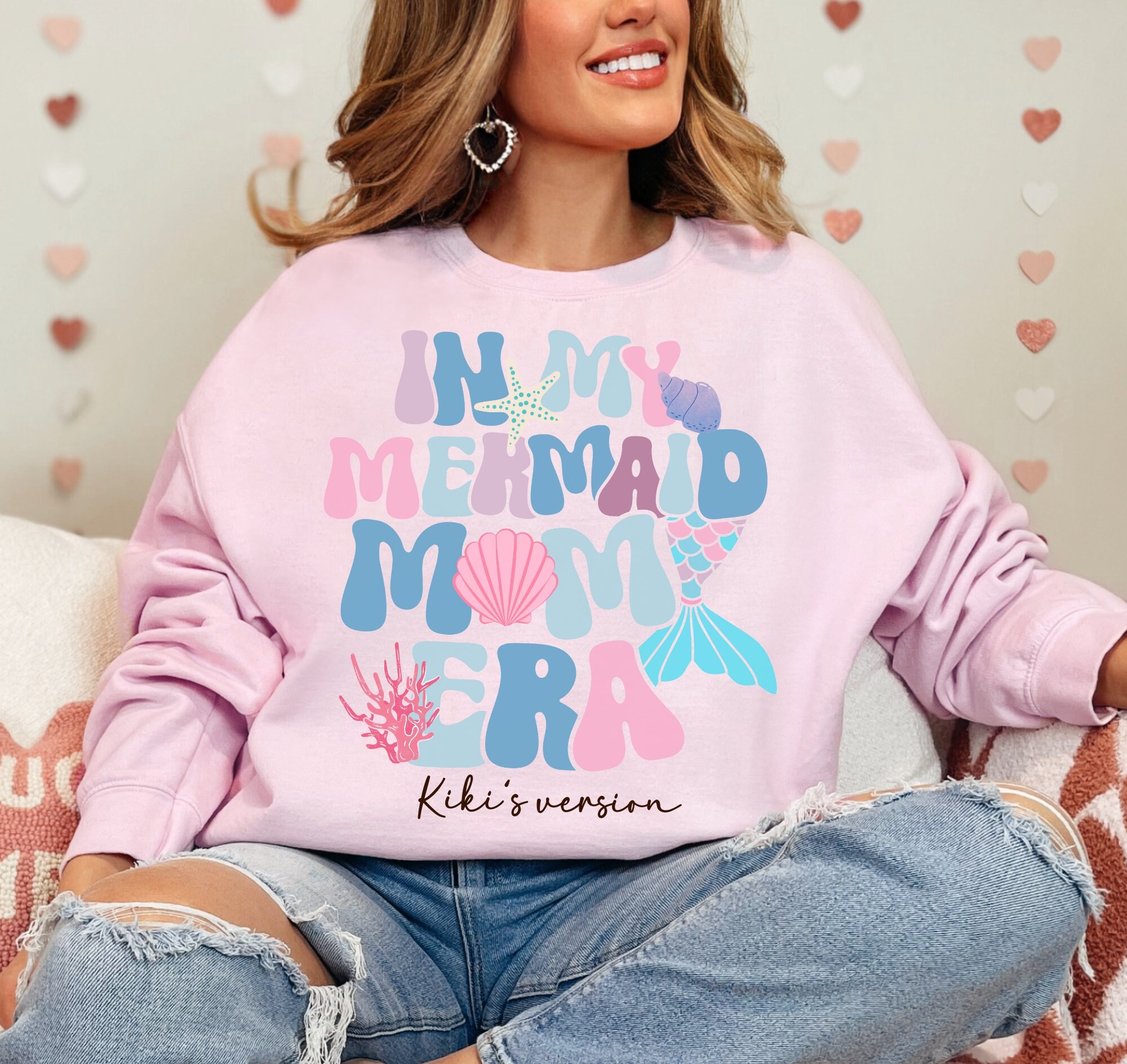 Mermaid mom sweatshirt Personalized, Mermaid theme girl Birt - Inspire ...