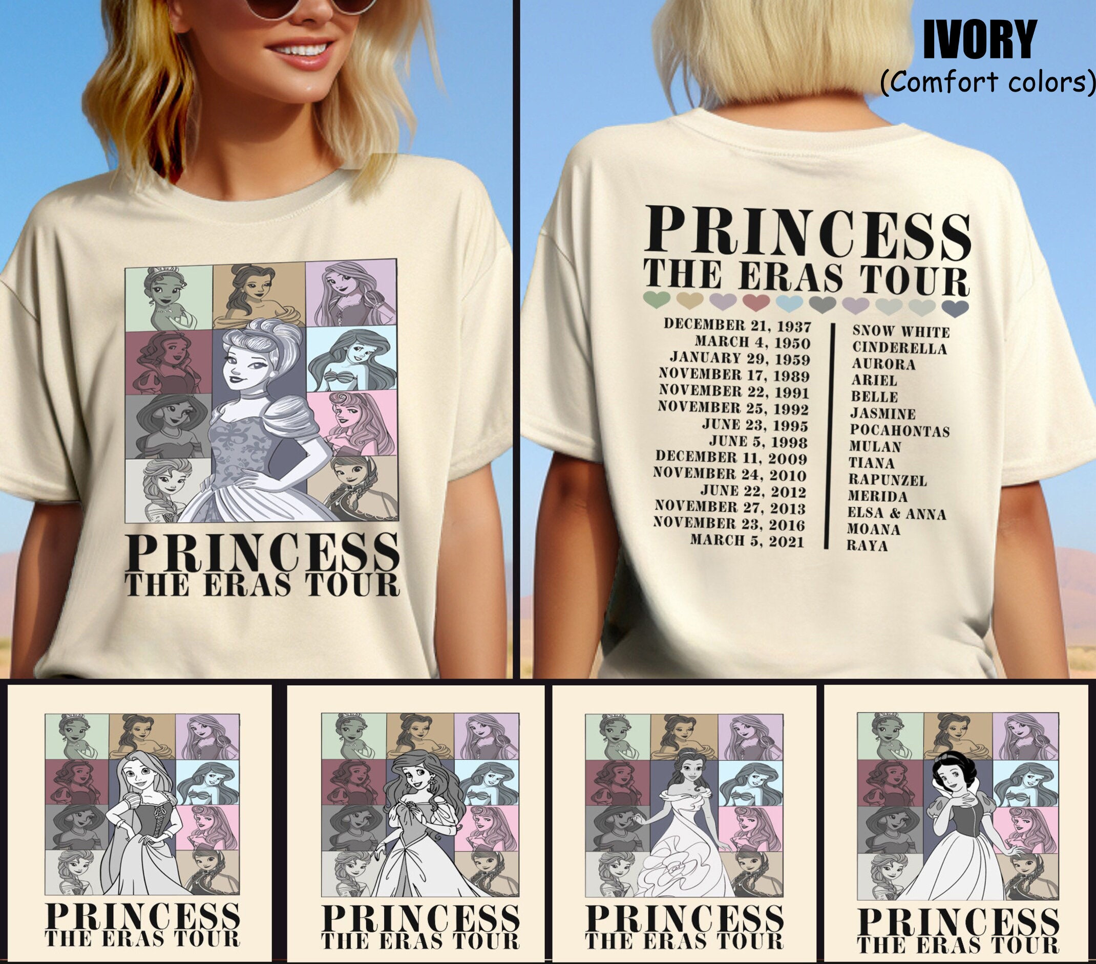 Disney Princess Eras Tour Comfort Colors Shirt, Matching Pri | Inspire ...