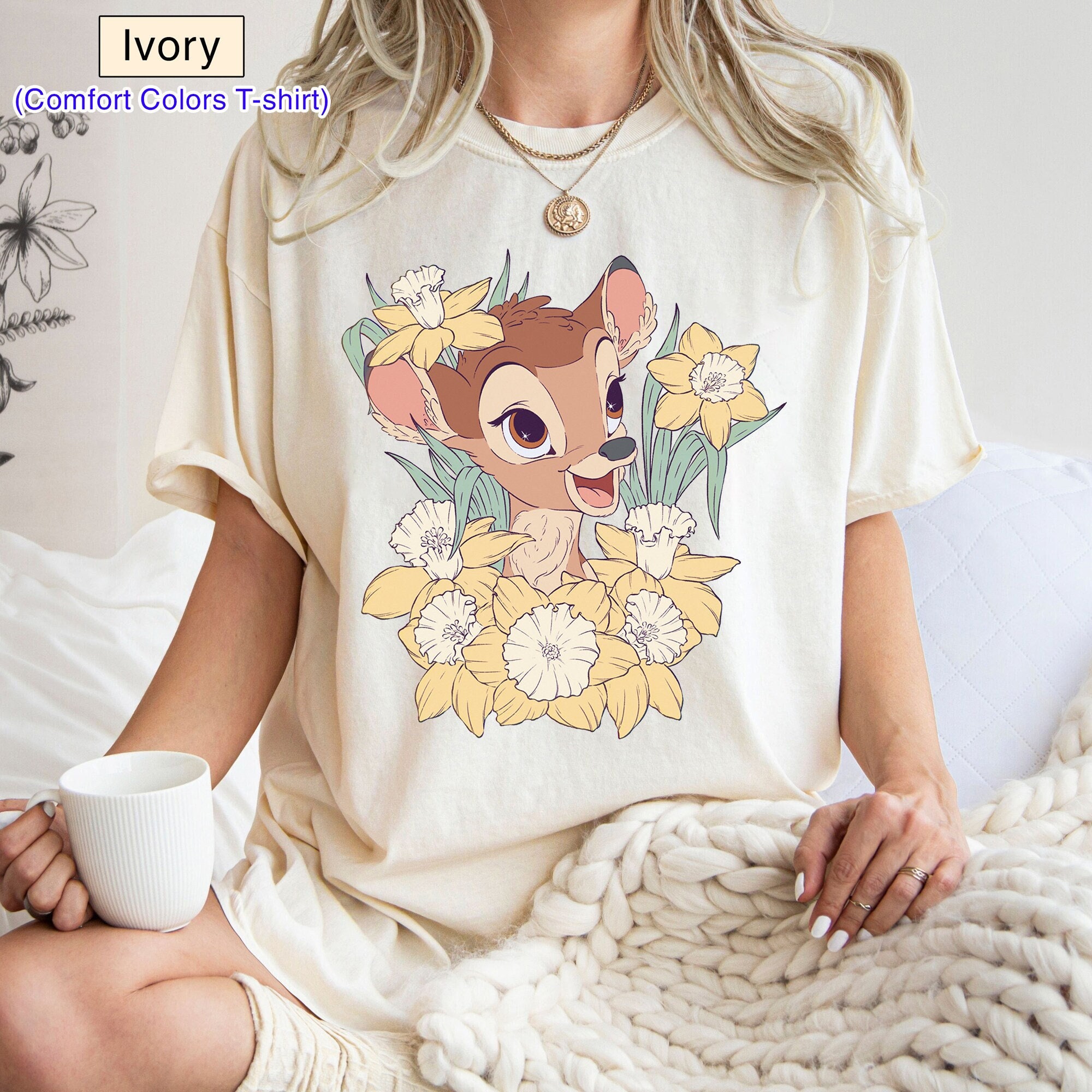 Disney Bambi Thumper Big Portrait Floral Retro Shirt, Walt D - Inspire ...