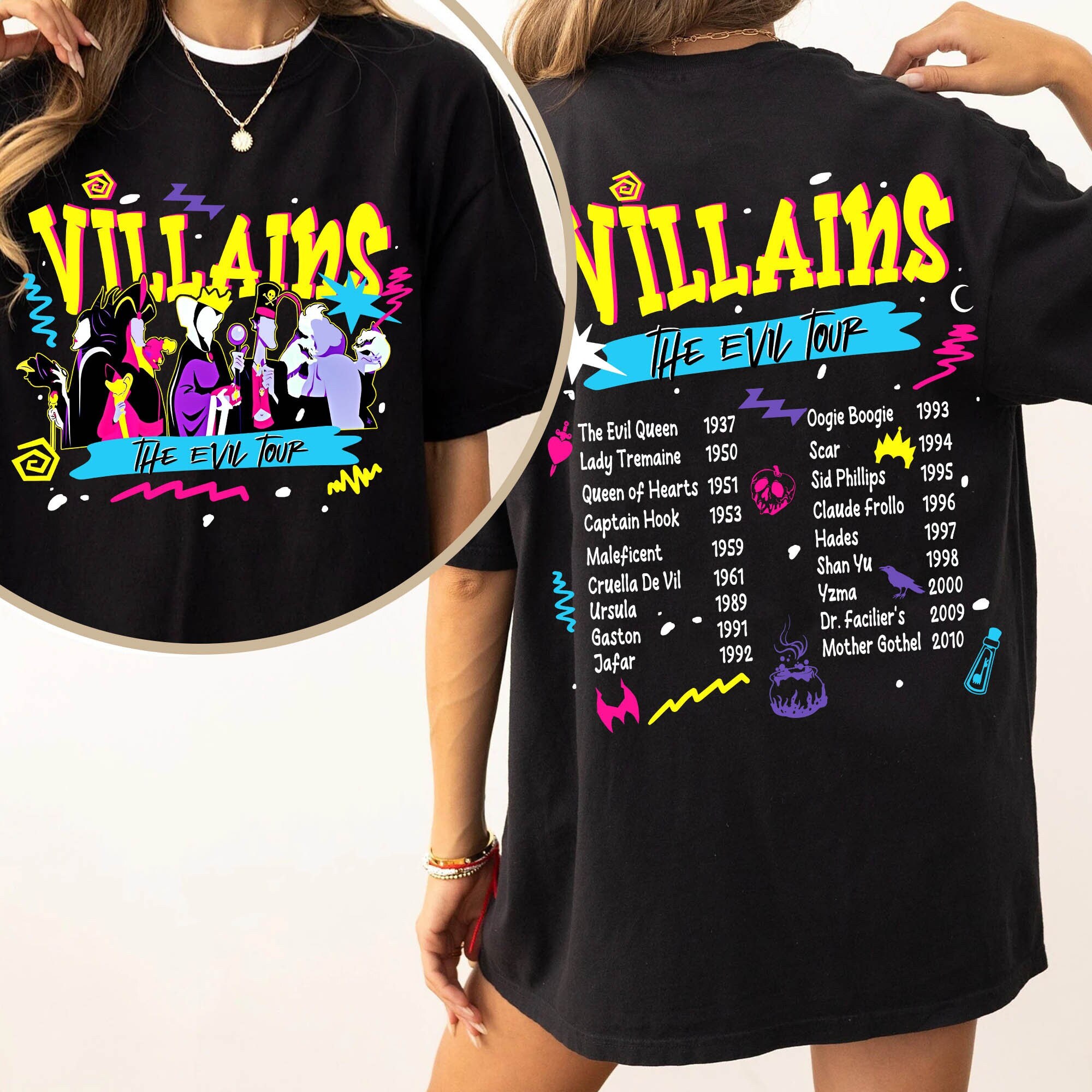 Two Sided Retro Disney Villains The Evil Tour Comfort Colors | Inspire ...