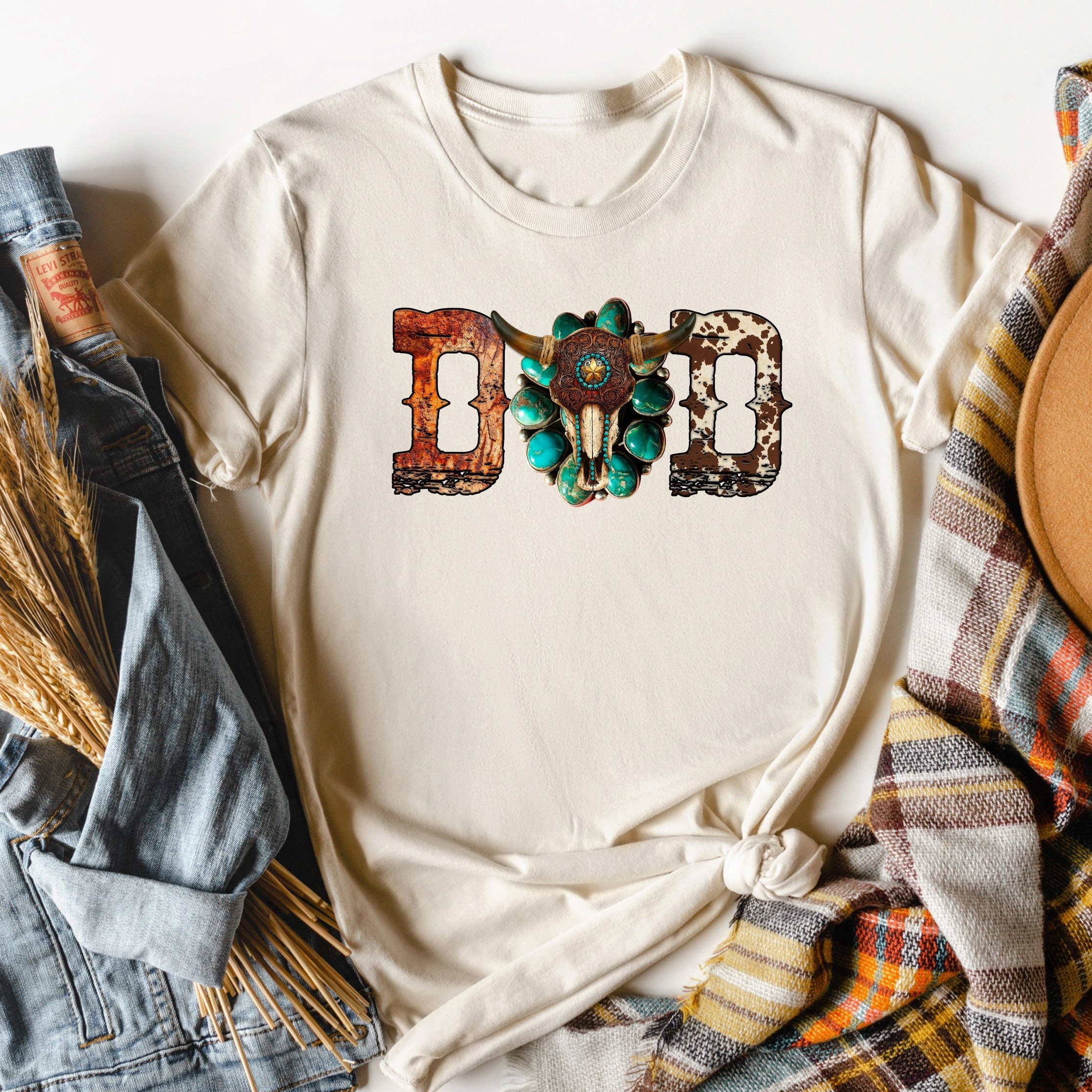 Cow Skull Dad Shirt, Western Dad Shirt, Fathers Day Shirt, H | Inspire ...