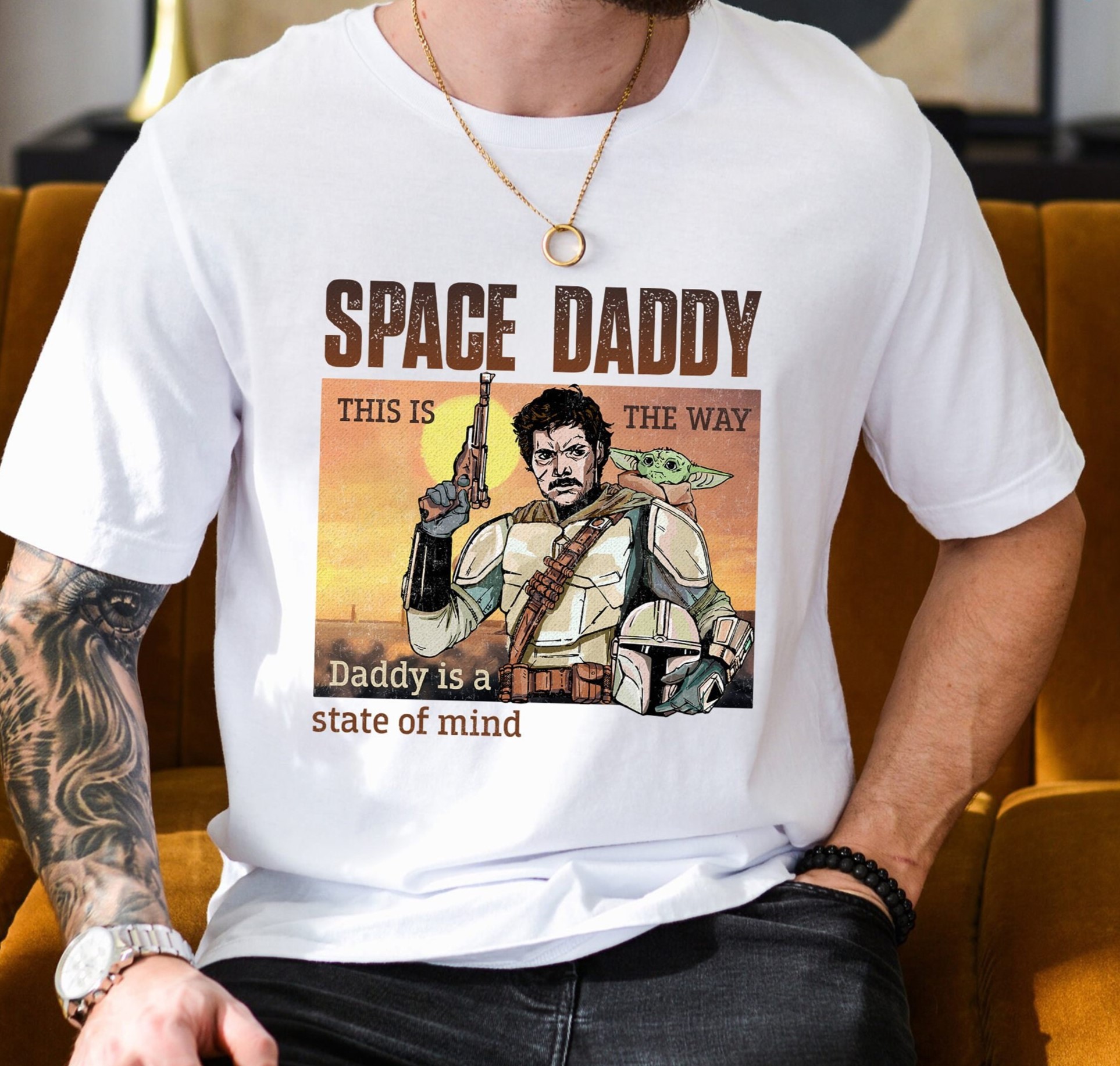 The Mandalorian Space Daddy Shirt, Mandalorian Dad Tee, Star | Inspire ...