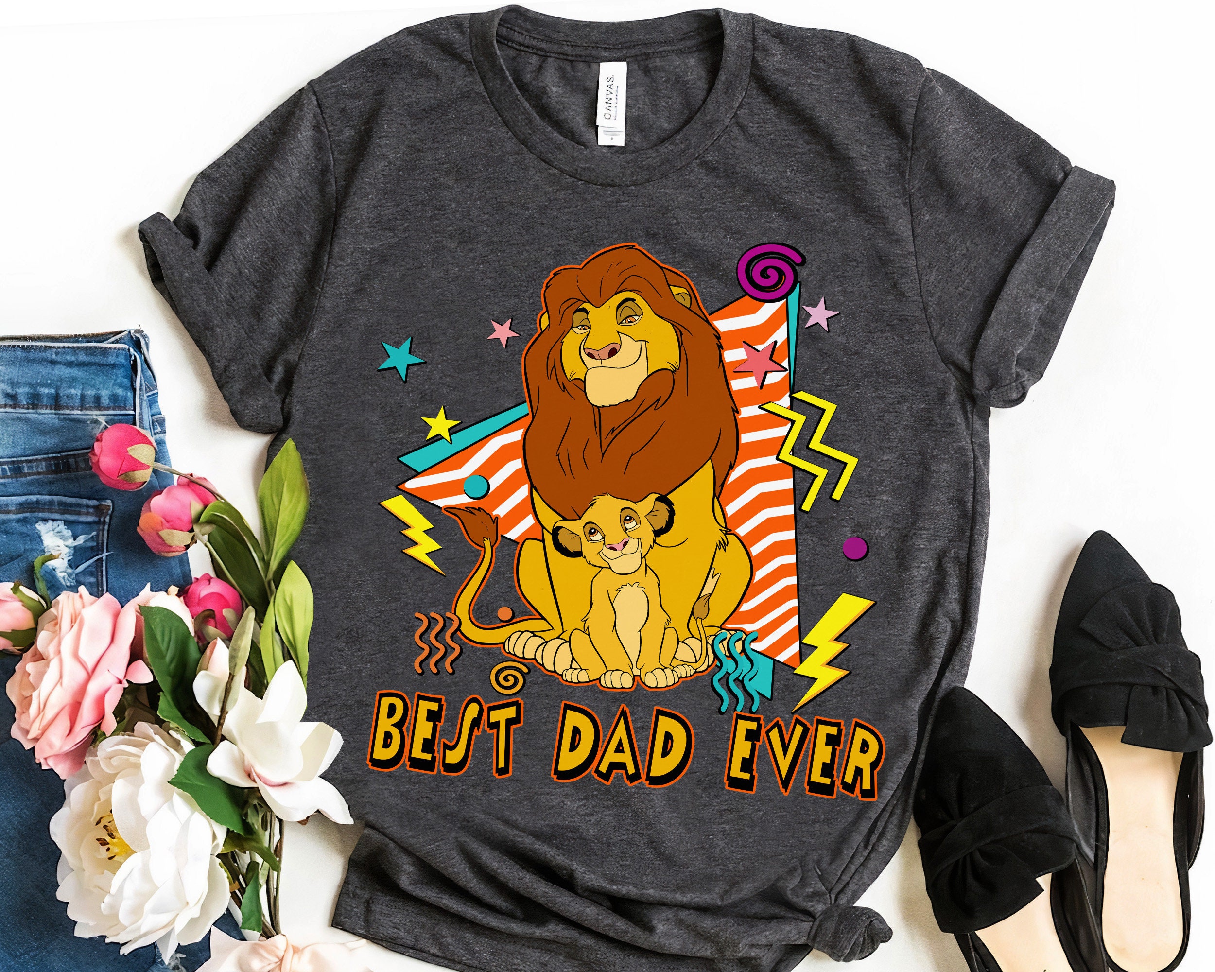 Disney Lion King Best Dad Ever Mufasa and Simba Retro 90s T- | Inspire ...