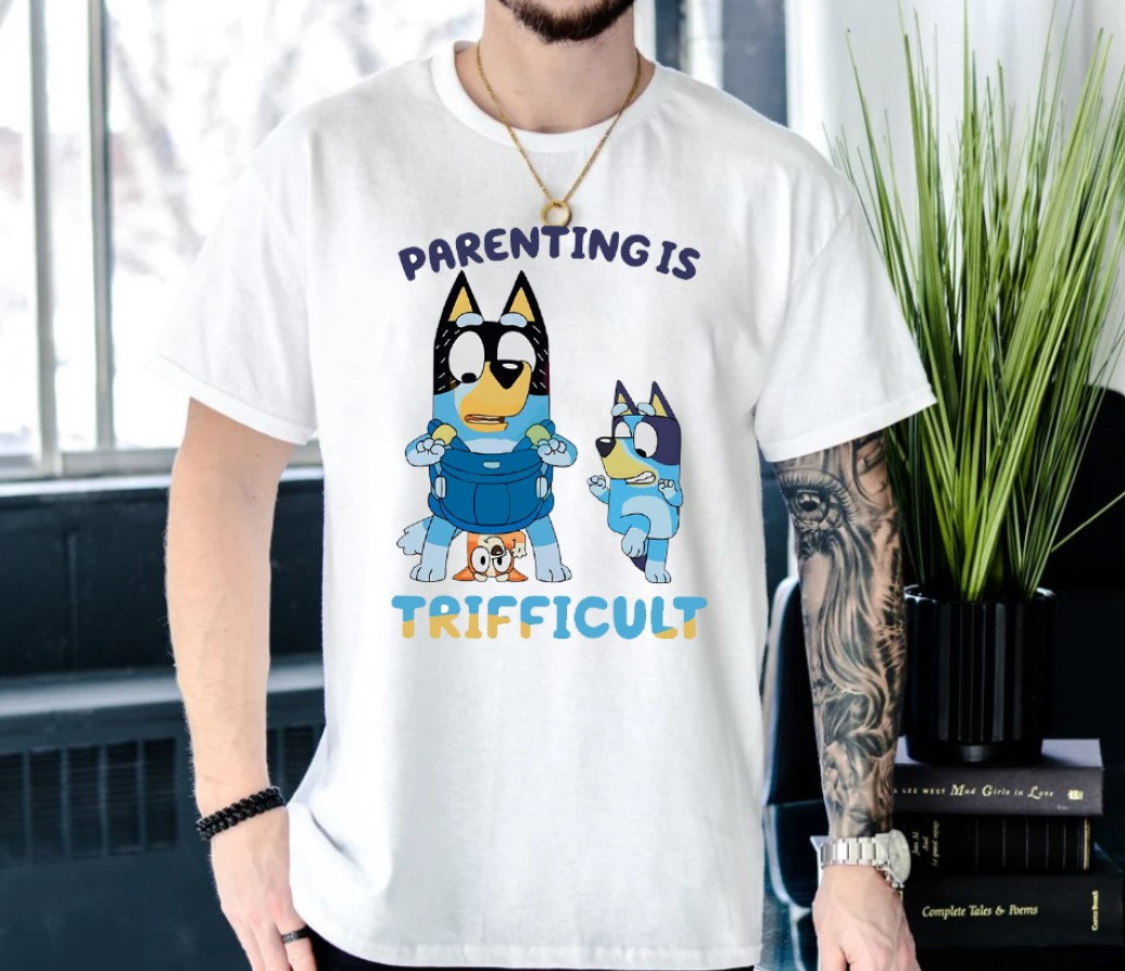 Funny Dad Bluey Daddy Trifficult Unisex Vintage Shirt, Bluey | Inspire ...