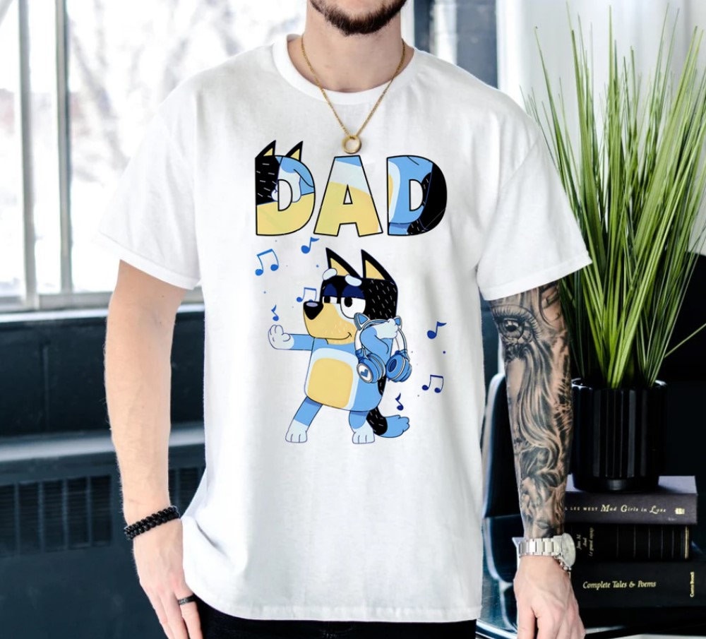 Love Music Bluey Daddy Unisex Vintage Shirt, Bluey Best Dad | Inspire ...