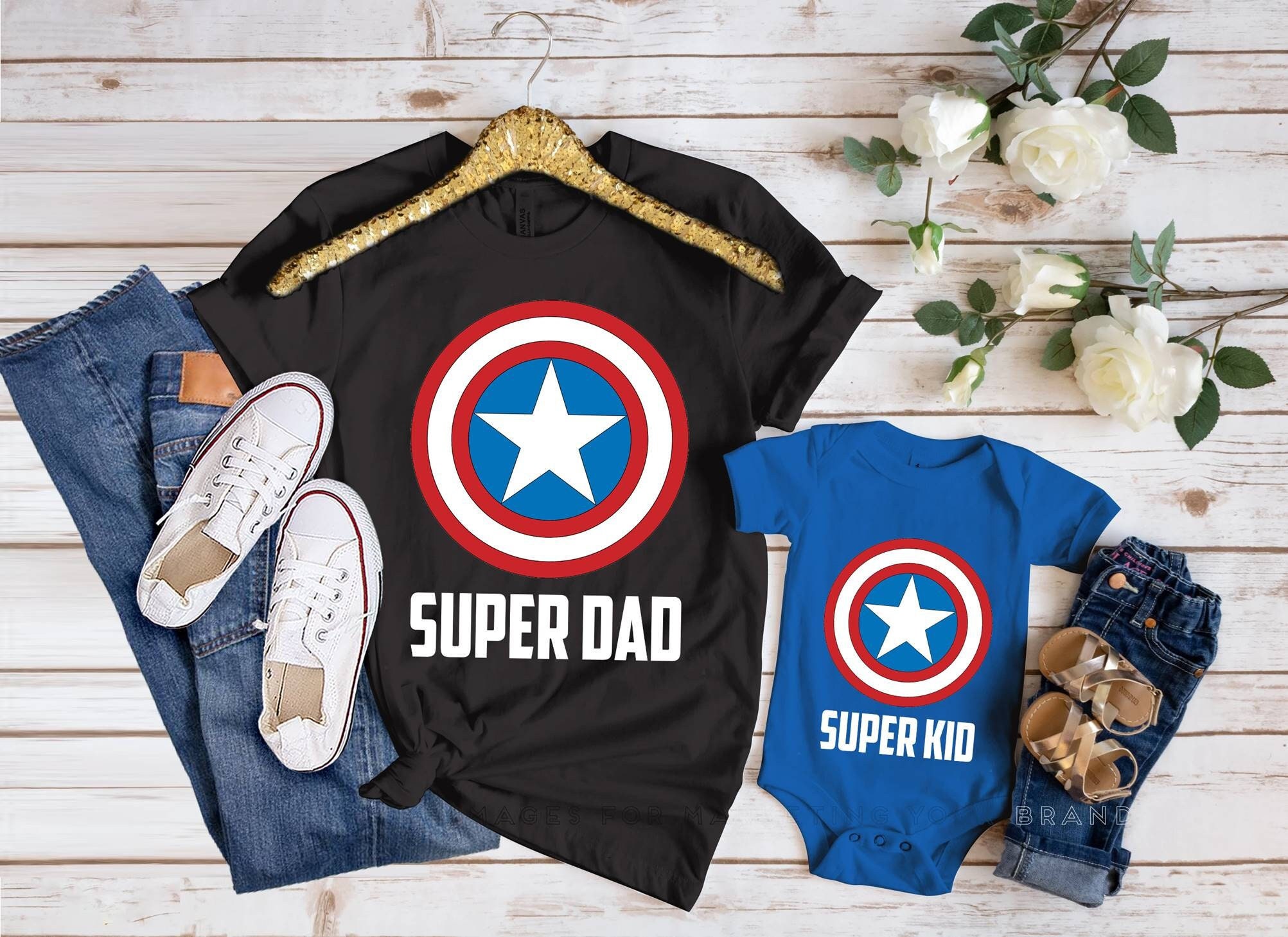 Captain America Dad Shirt, Super Dad Super Kid Shirt, Daddy | Inspire ...