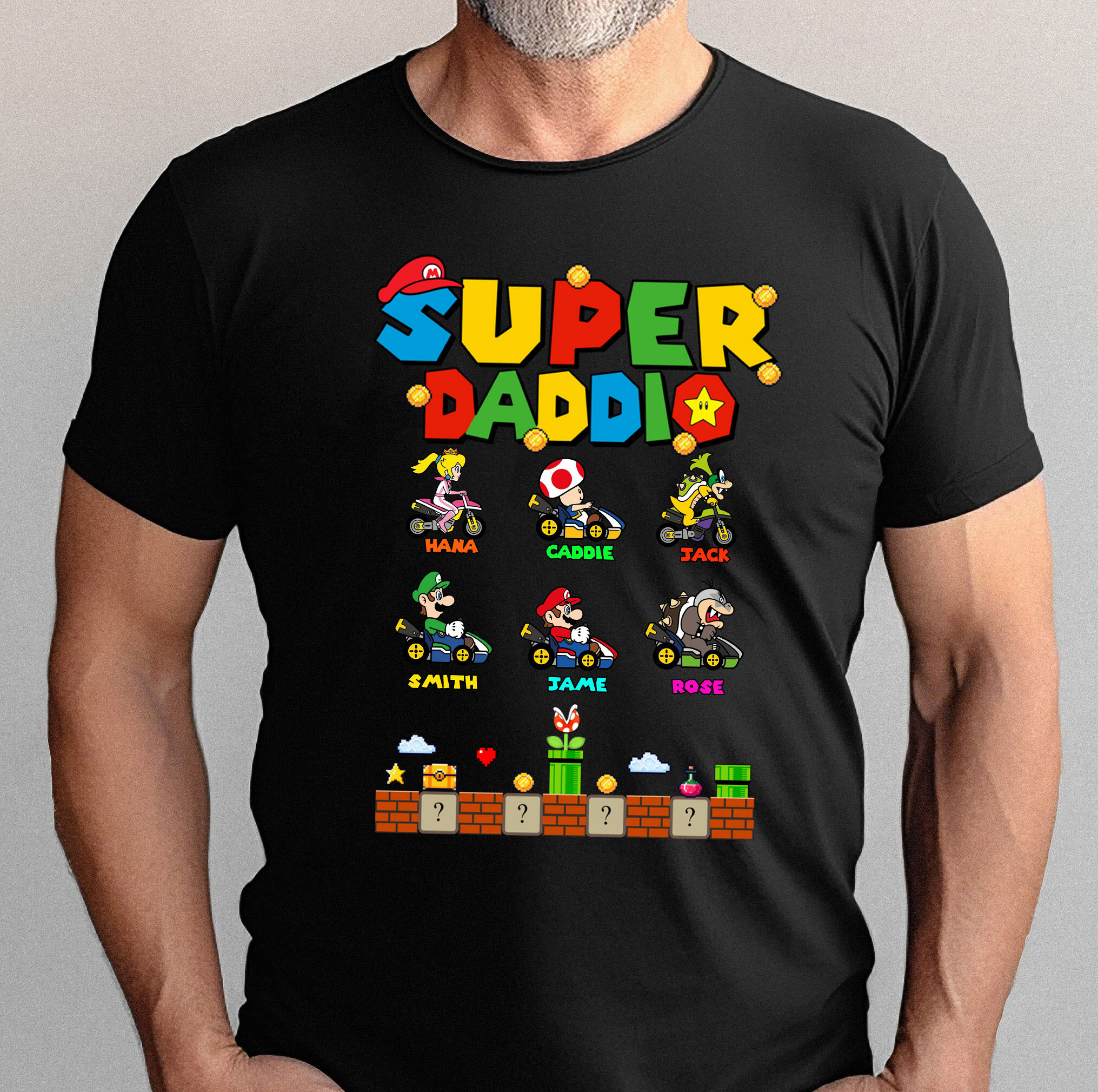 Personalization Super Daddio Shirt, Super Daddio With Kids N | Inspire ...