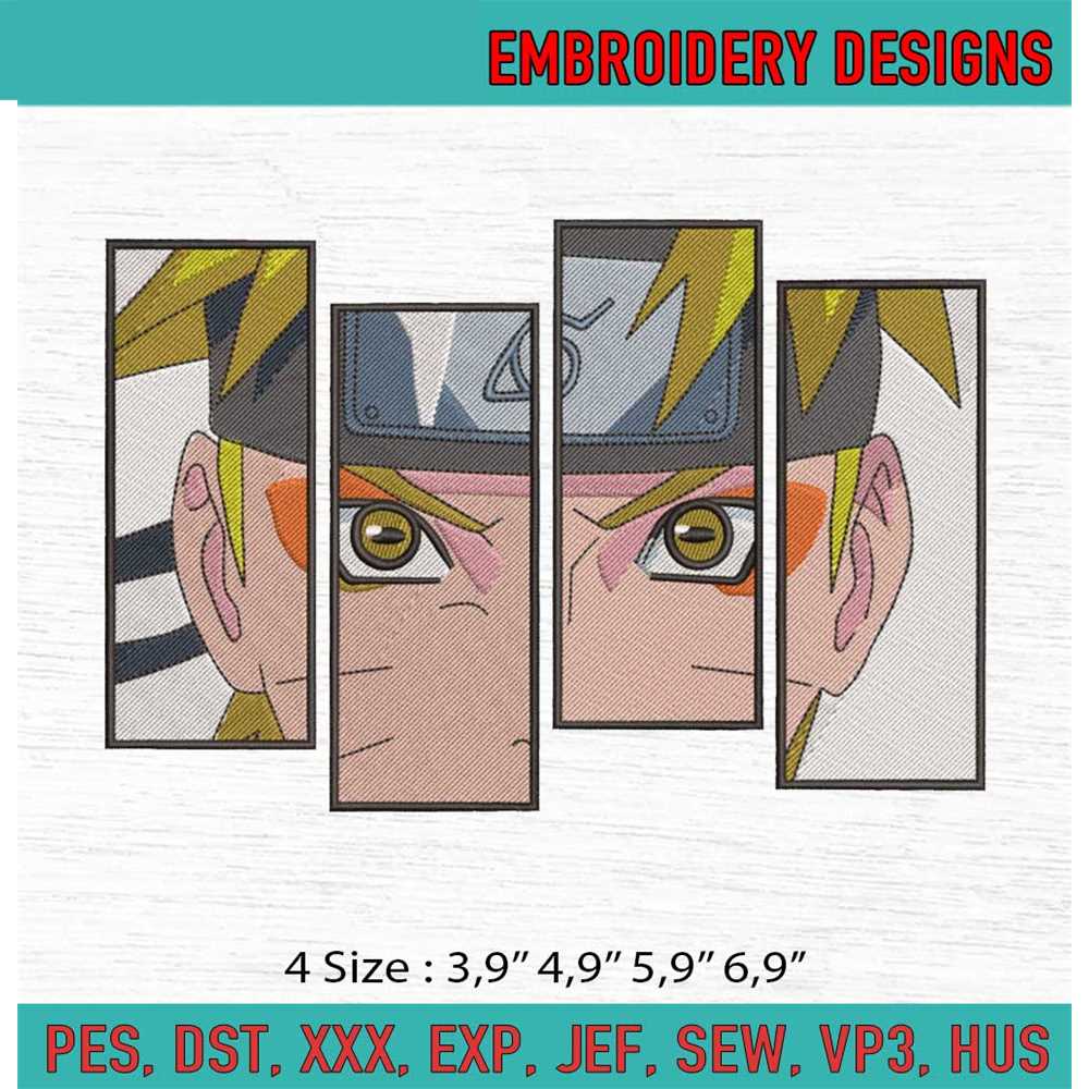 Naruto Uzumaki Face Anime Machine Embroidery Digitizing Desi | Inspire ...