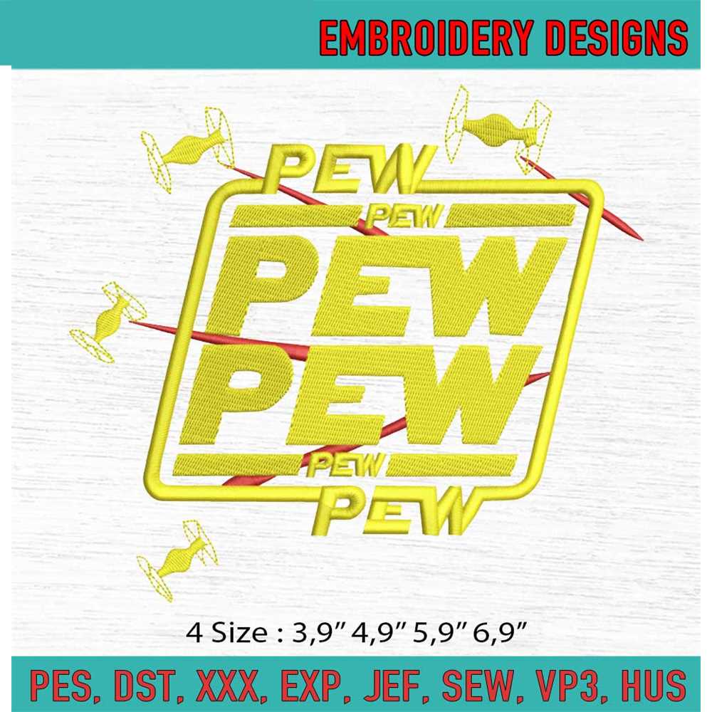Pew Pew Star Wars Machine Embroidery Digitizing Design File | Inspire ...