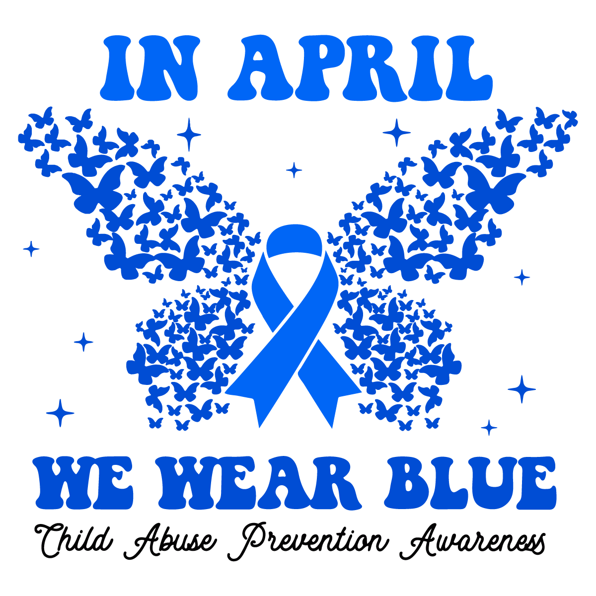 In April We Wear Blue Child Abuse Prevention Awareness SVG - Inspire Uplift