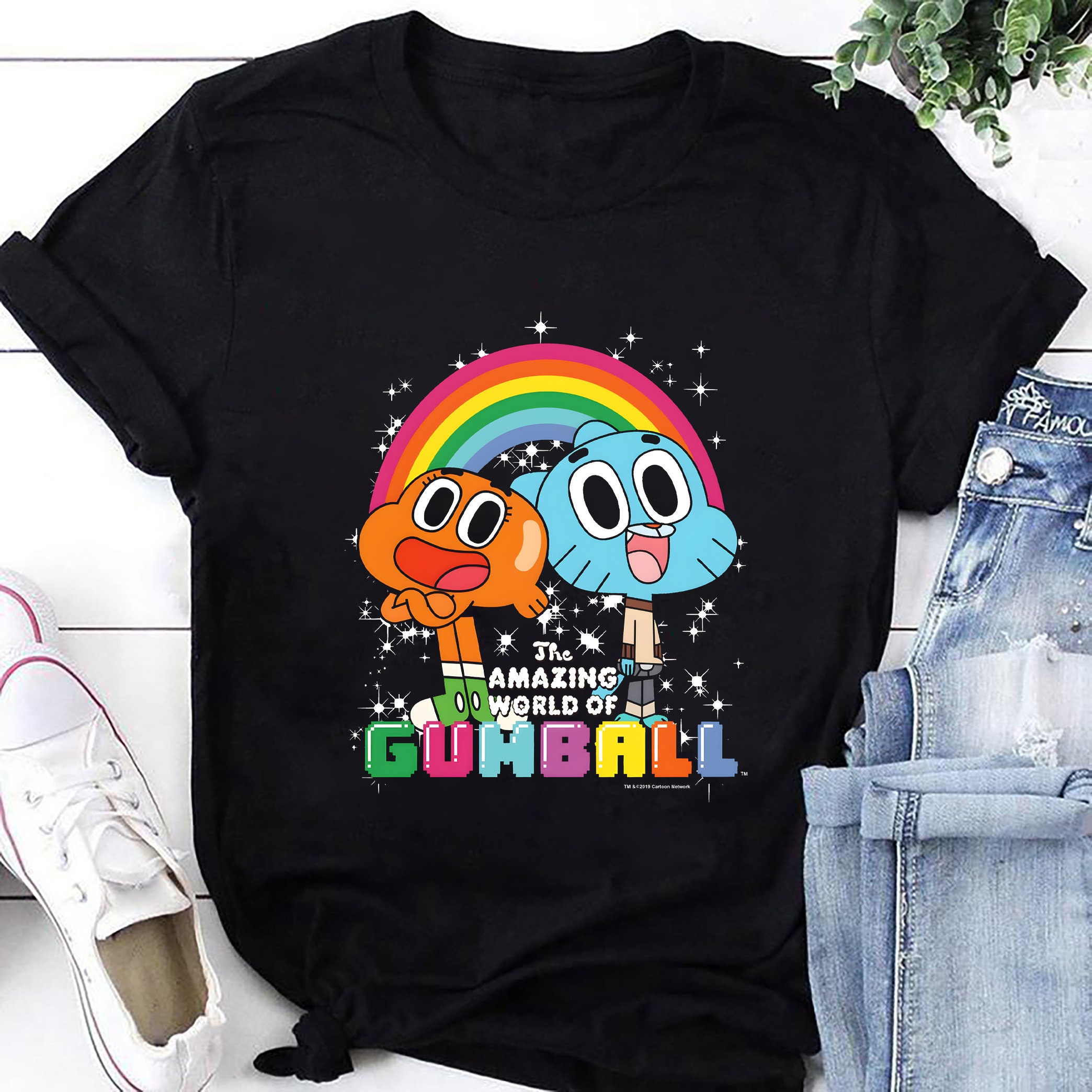 The Amazing World Of Gumball And Darwin Rainbow Portrait T-S | Inspire ...