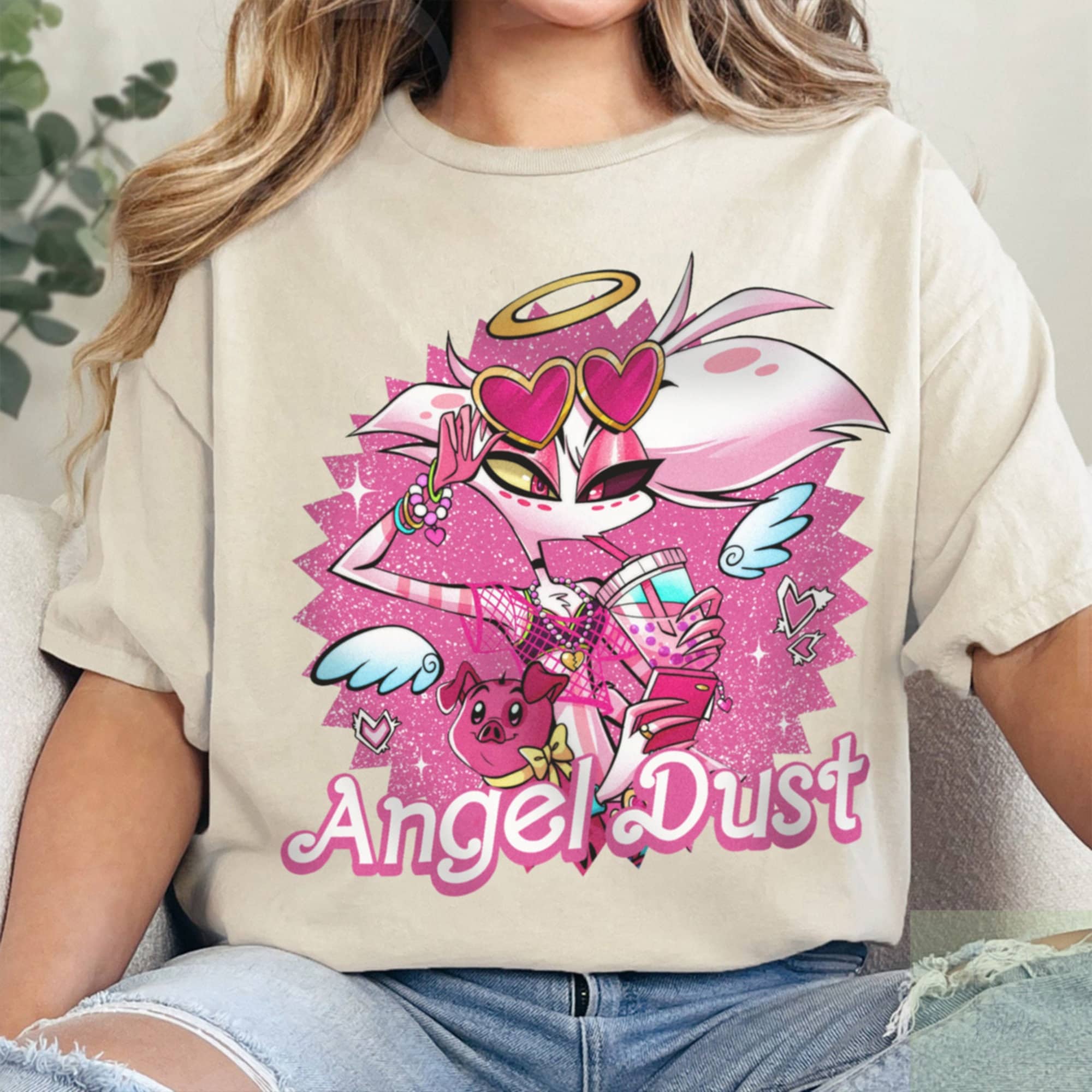 Hazbin Hotel Angel Dust And Fat Nugget Cute Comfort Colors T | Inspire ...
