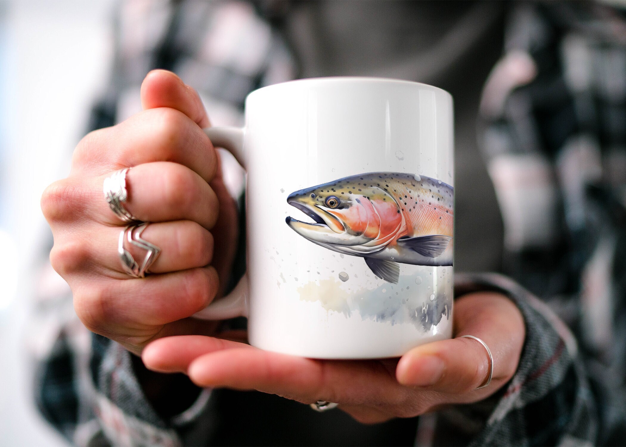 Salmon Coffee Mug Aquarium Mug Marine Life Beautiful Wate | Inspire Uplift