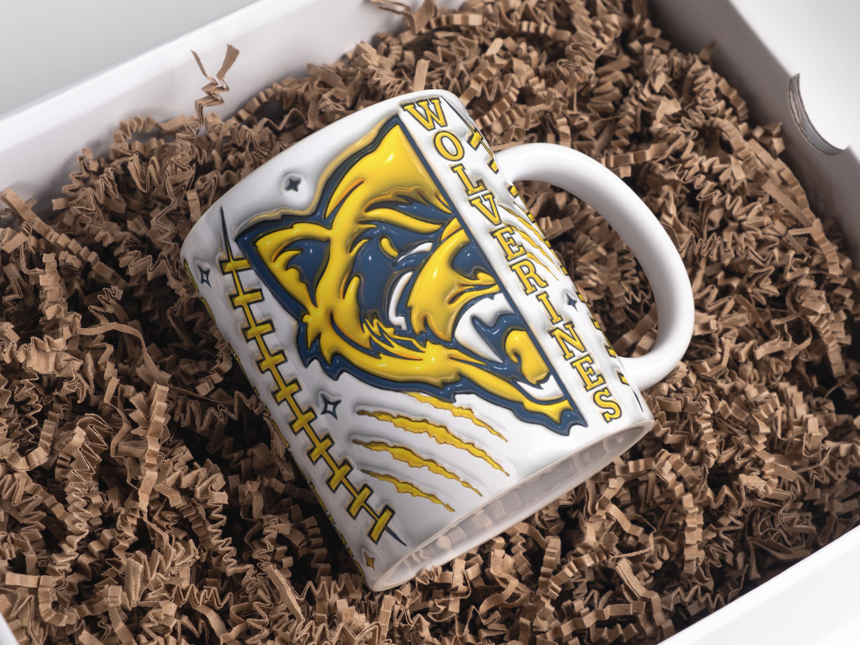 3D Wolverines Inflated Mug Design | Inspire Uplift